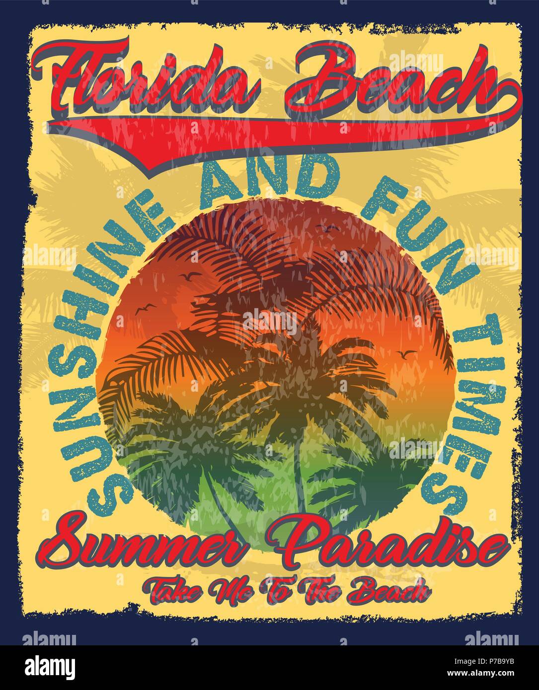 Florida summer tee graphic design Stock Vector Image & Art - Alamy