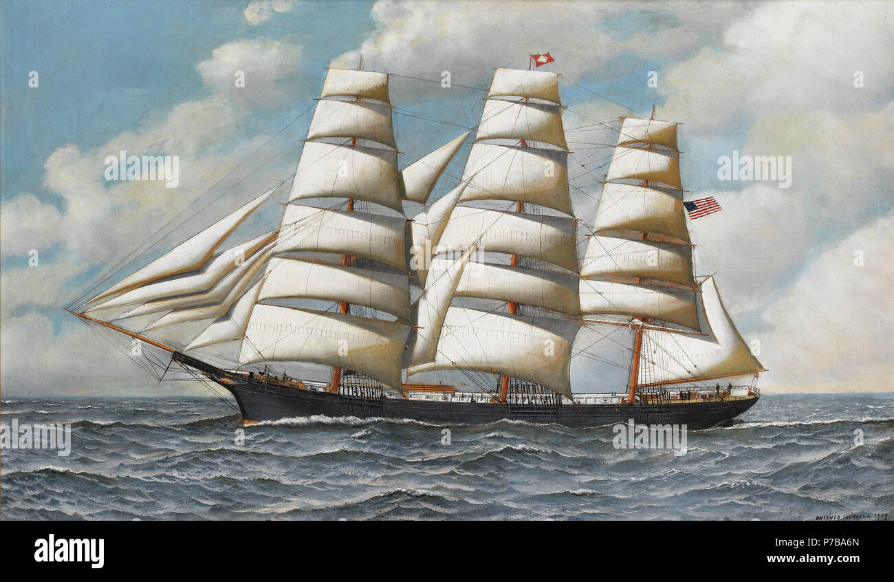 . The clipper 'Young America' under full sail 1909 46 Antonio Jacobsen ...