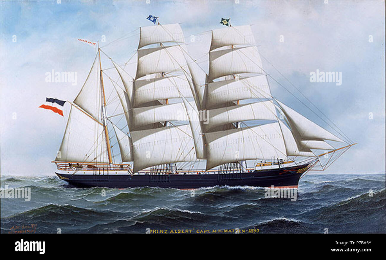 . The PRINZ ALBERT . „Prinz Albert“, erbaut 1861 als Vollschiff bei R.M ...