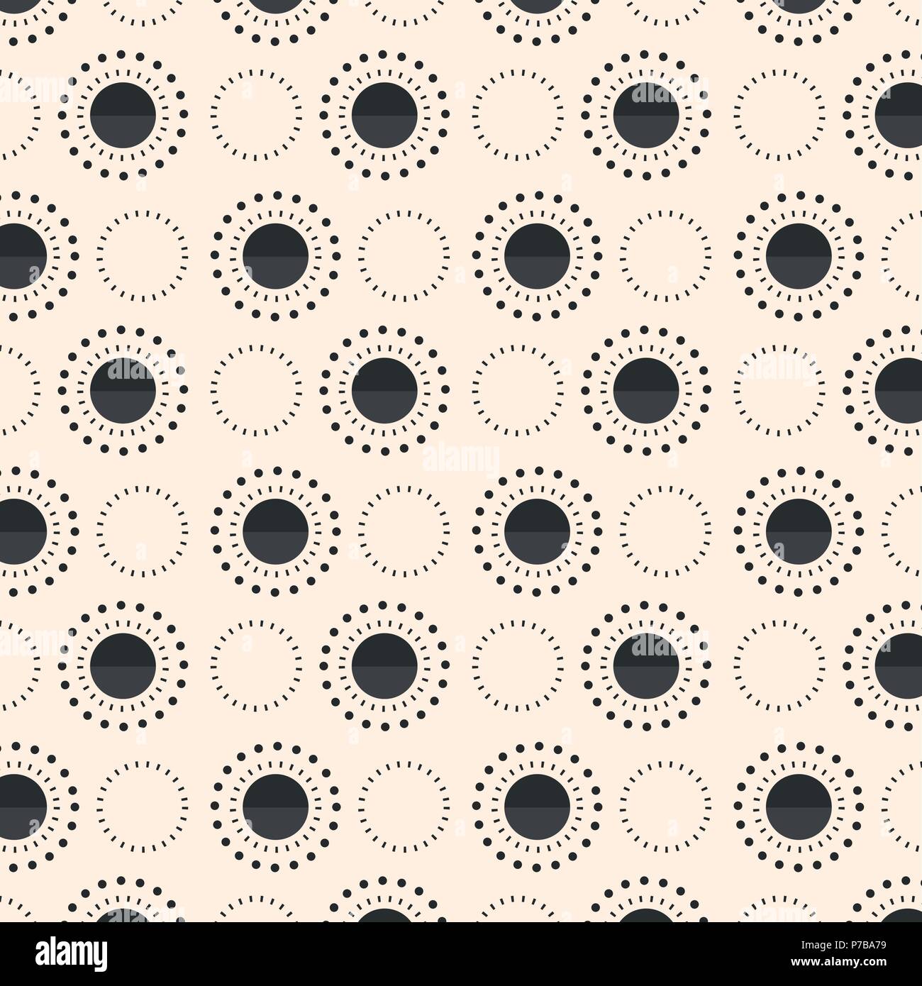 black and white design of Pattern with circular shapes, vector ...