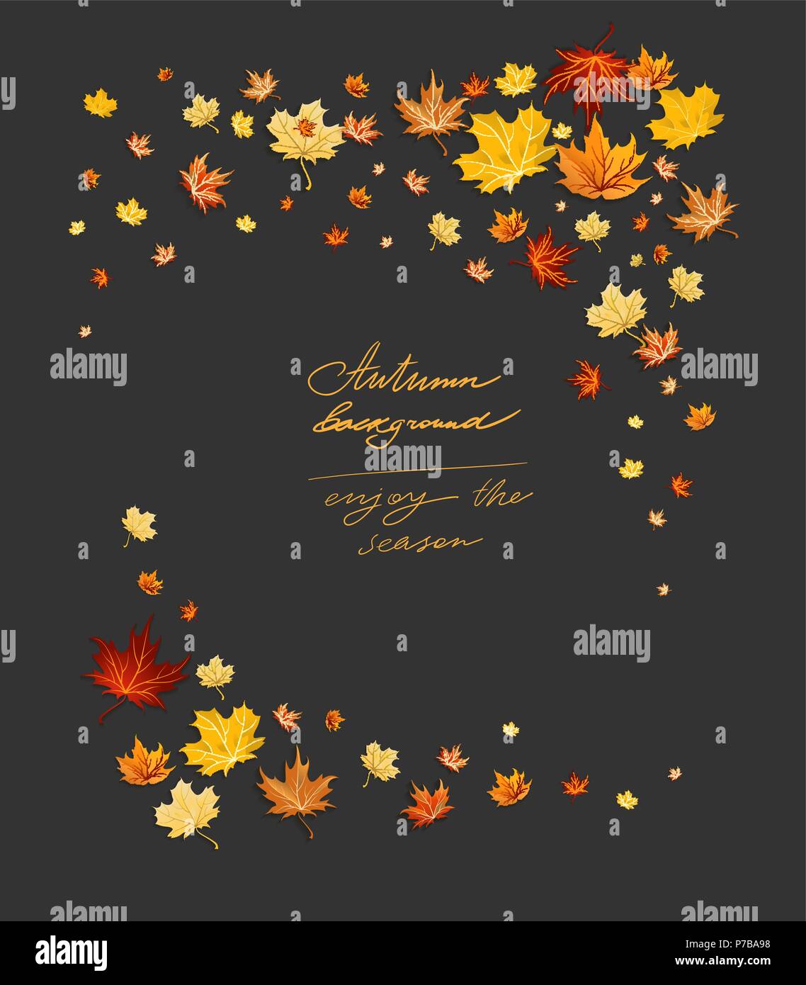 Fall branch yellow leaves Stock Vector Images - Alamy