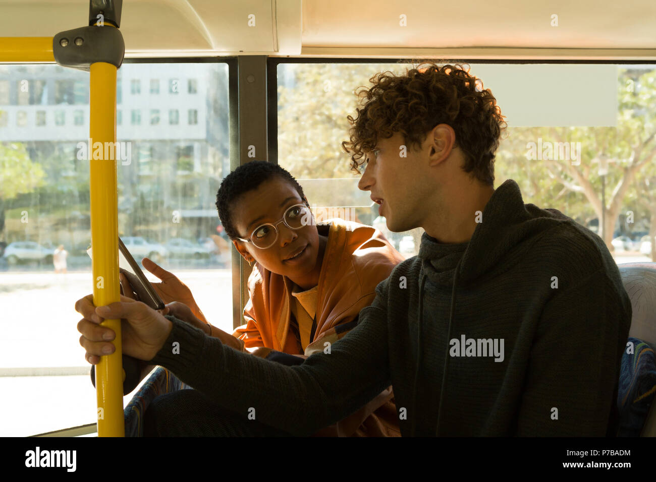 Man and woman interacting with each other Stock Photo - Alamy