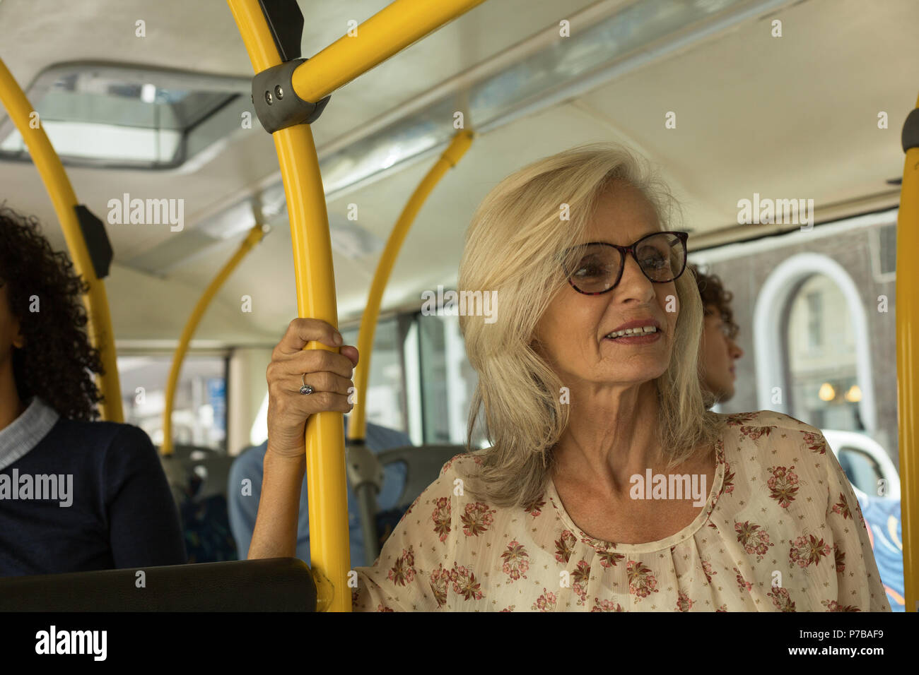 Elderly woman on bus hi-res stock photography and images - Alamy