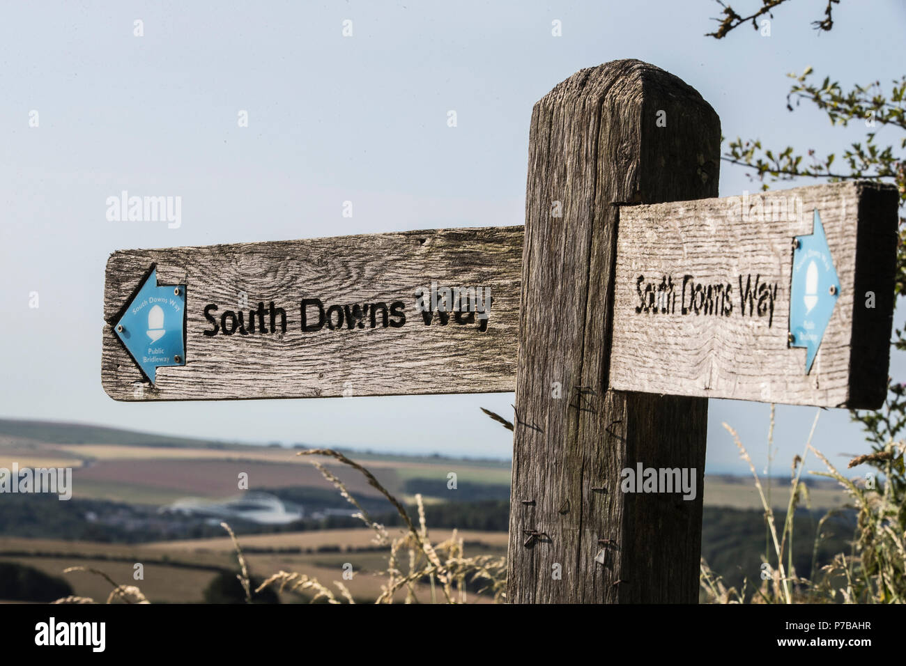 South Downs Way signpost Stock Photo - Alamy