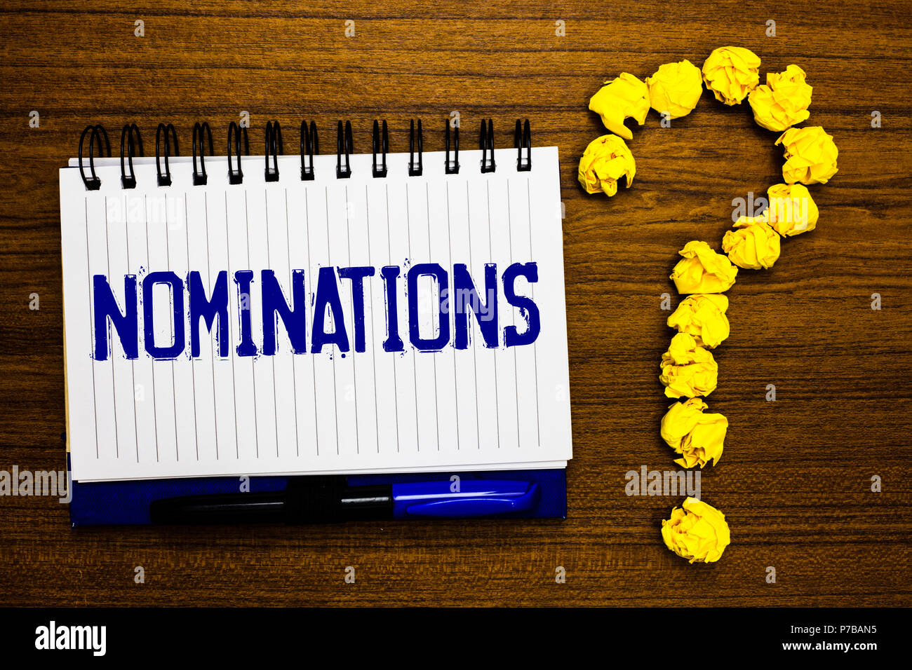 Handwriting text writing Nominations. Concept meaning Suggestions of ...