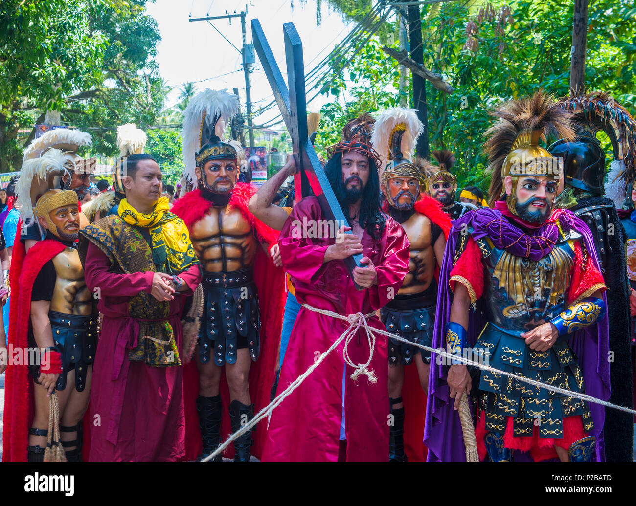 Participants in the Moriones festival in Boac Marinduque island the ...