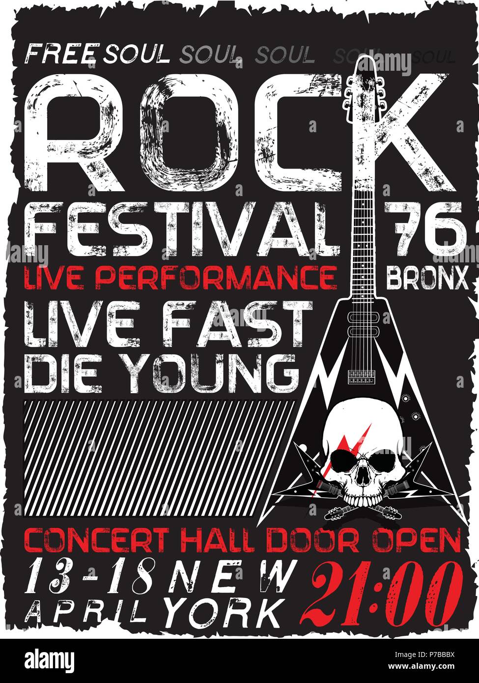 Rock poster, vintage rock and roll typographic for t-shirt; tee design ...