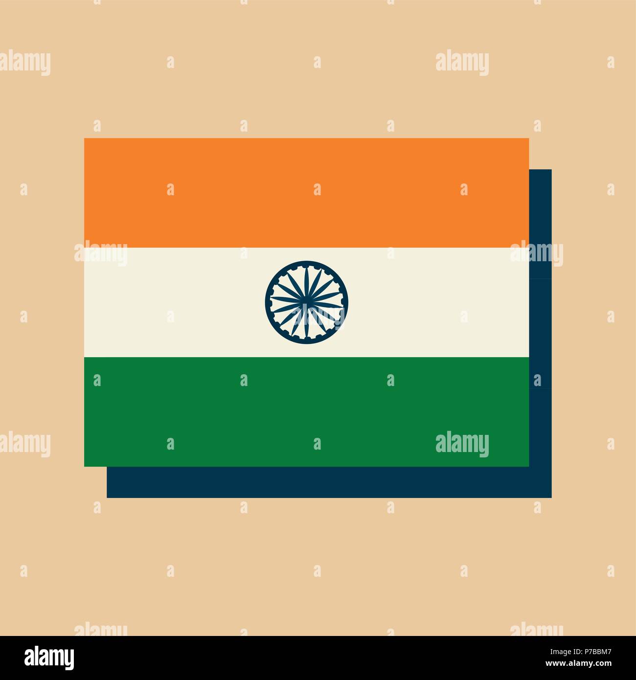 india flag icon over orange background, colorful design. vector ...