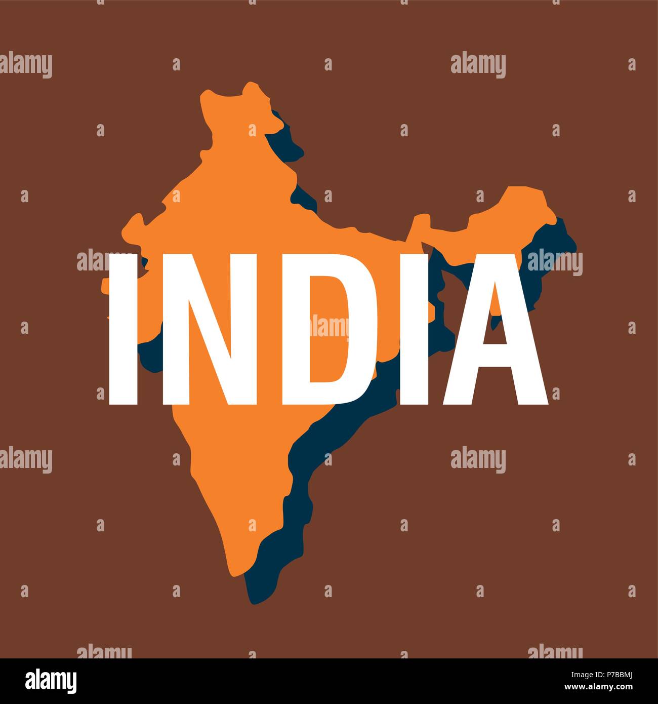 India map icon over brown background, colorful design. vector ...