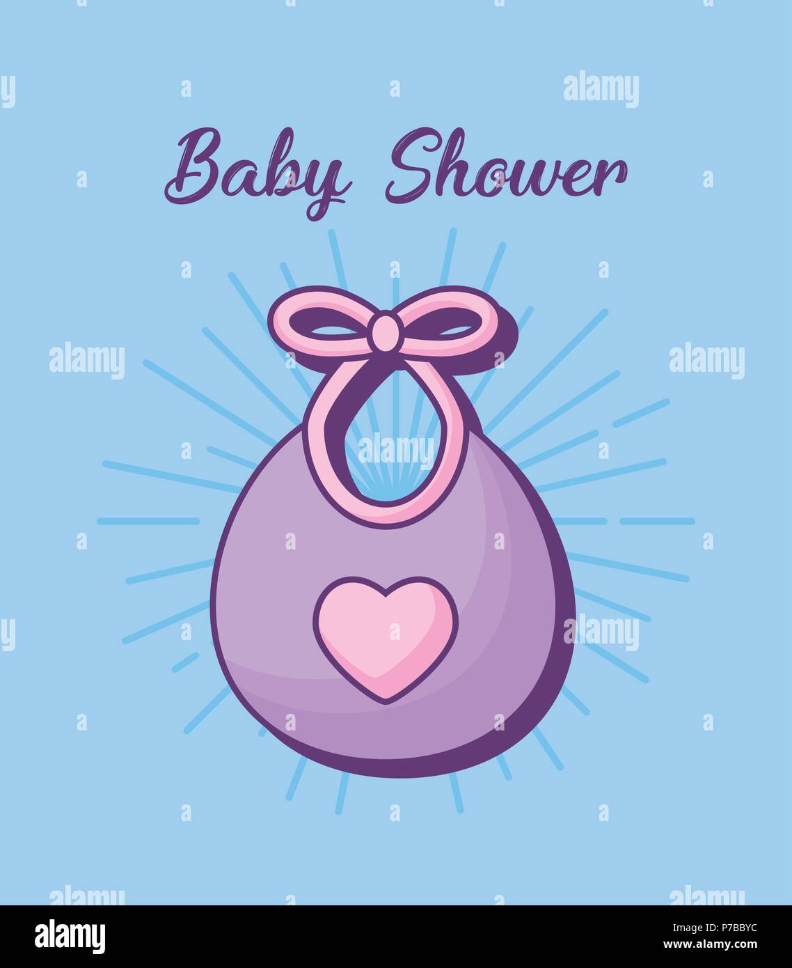 baby shower design with bib icon over blue background, colorful design ...