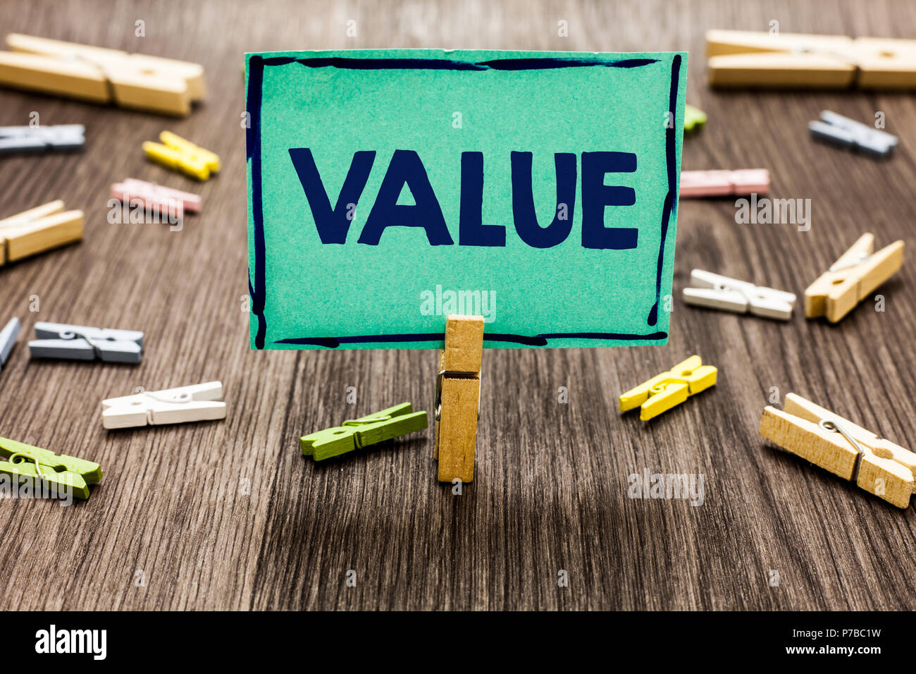 Text sign showing Value. Conceptual photo Something or someone regarded ...