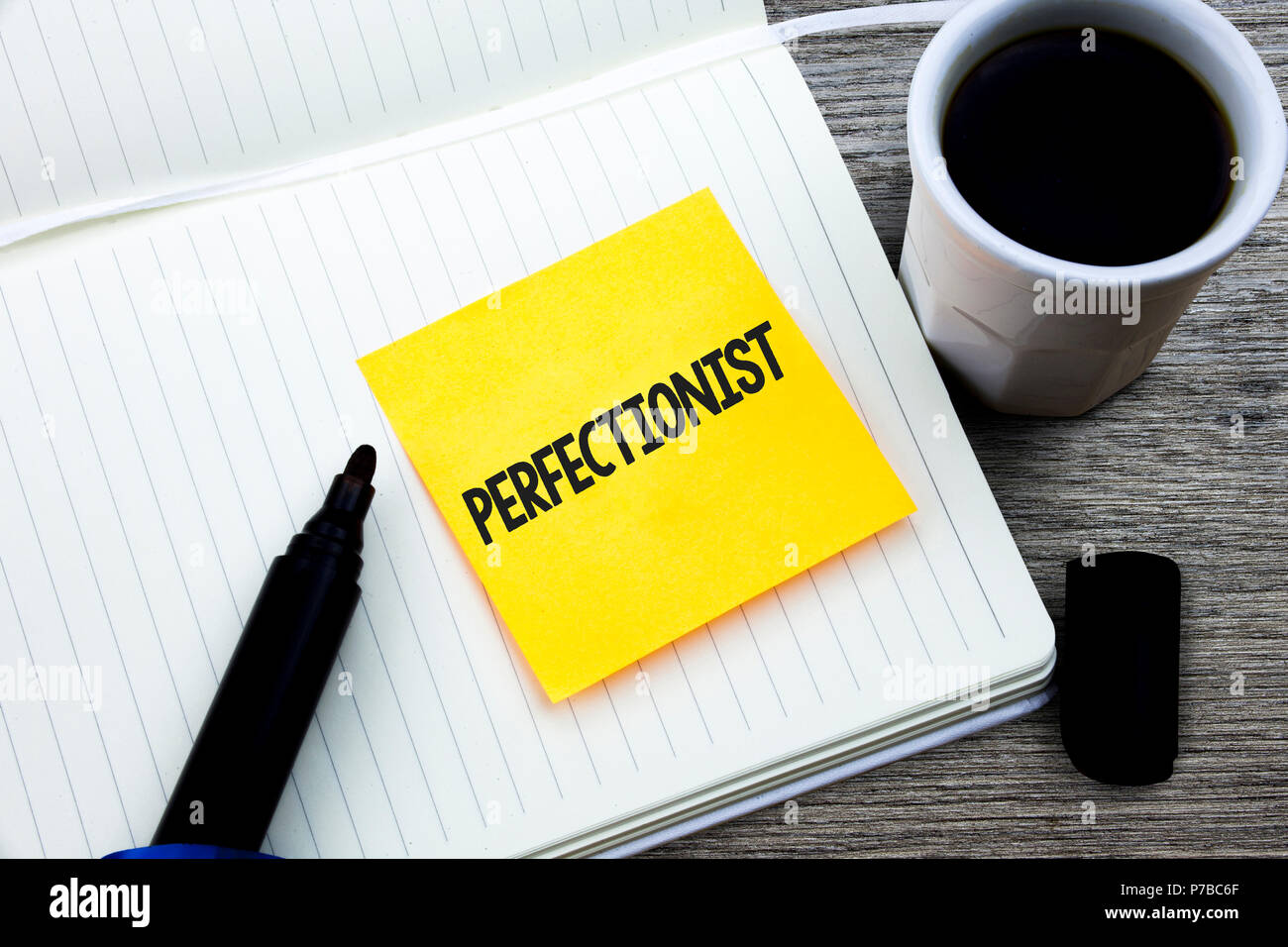Handwriting text Perfectionist. Concept meaning Person who wants ...
