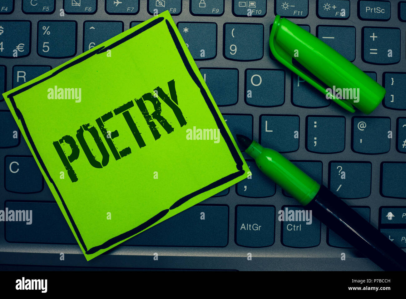 Conceptual hand writing showing Poetry. Business photo text Literary ...