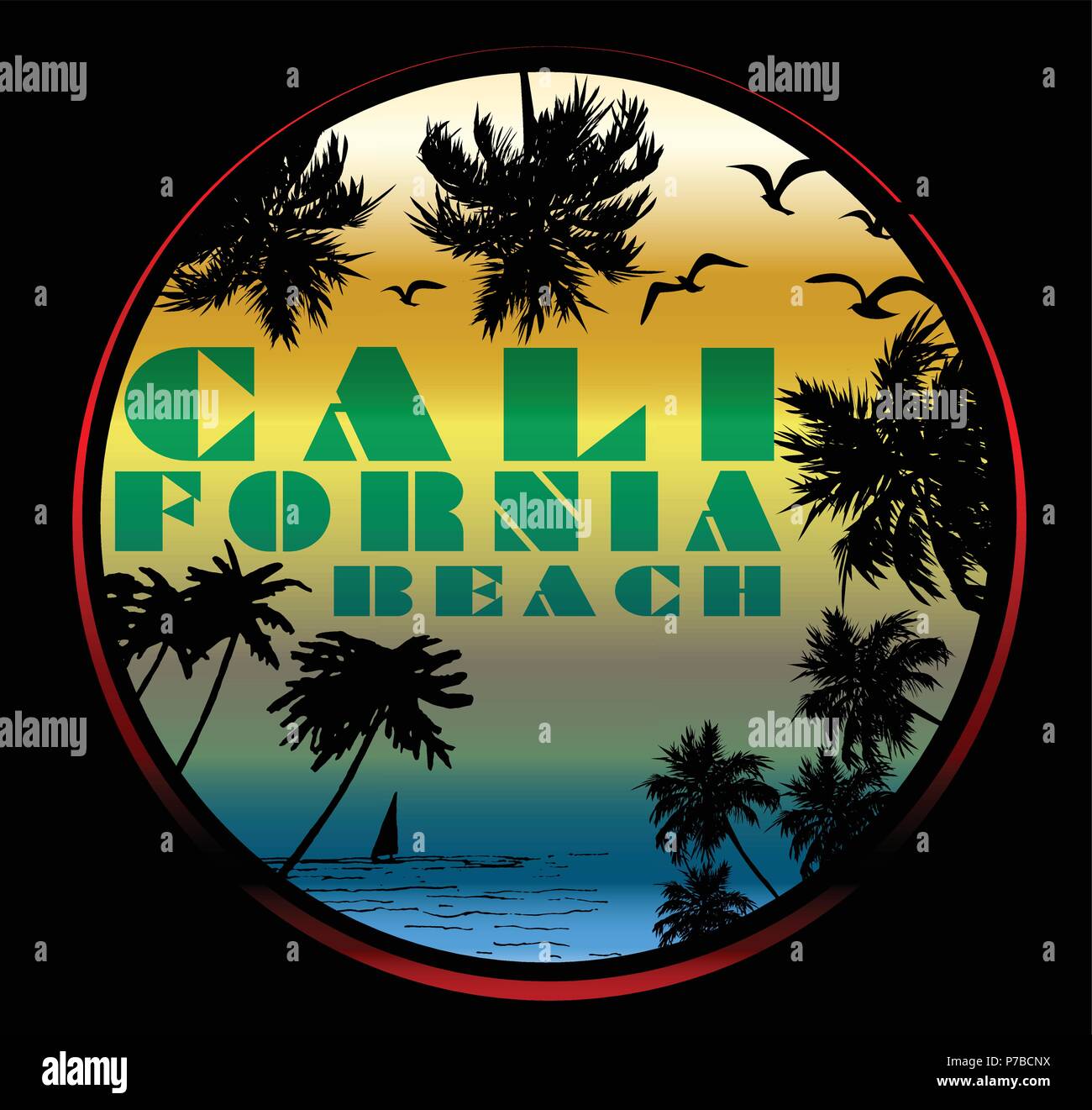 California Typography, t-shirt graphics, poster, banner, flyer; print ...