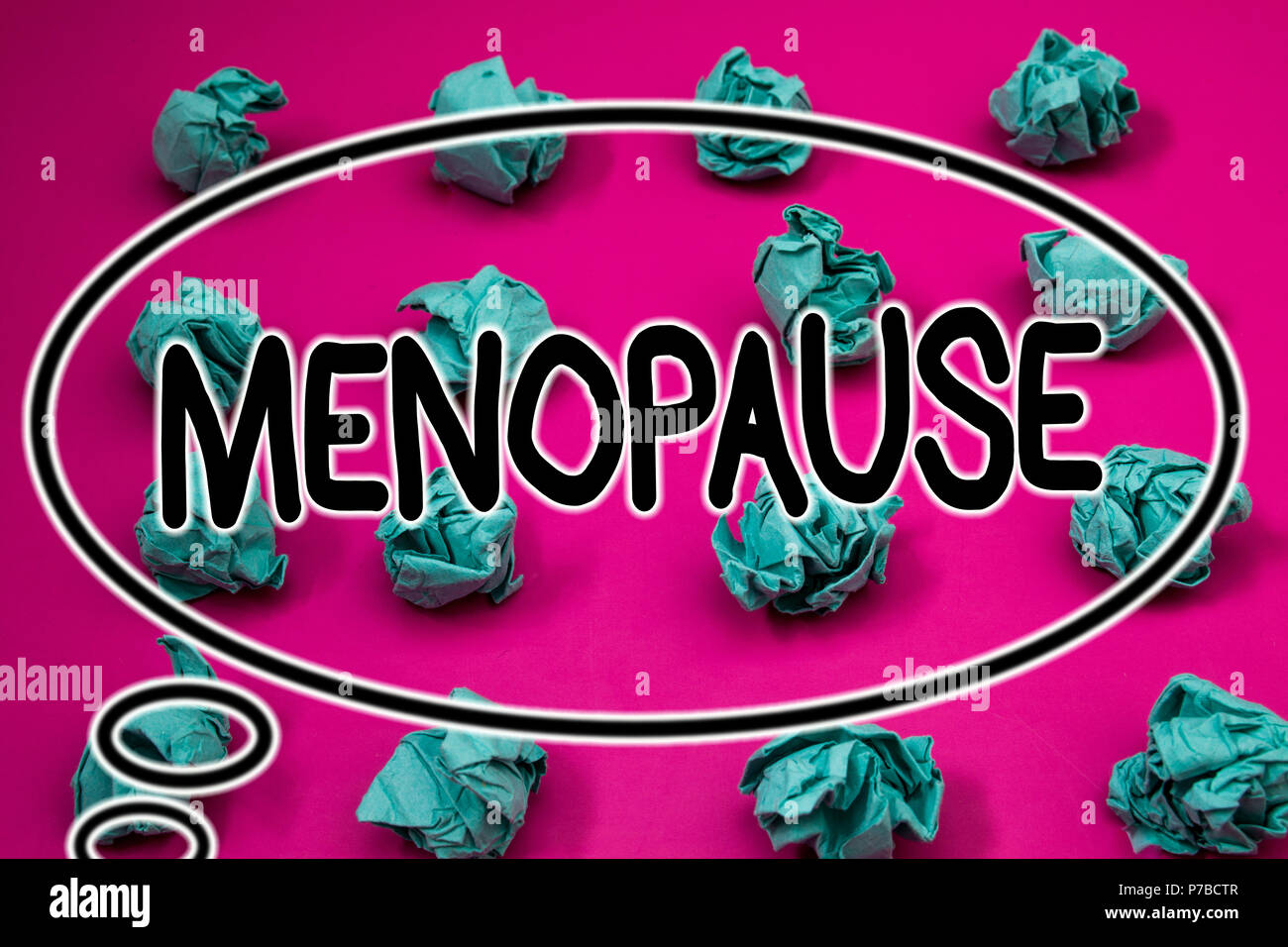 Word writing text Menopause. Business concept for Cessation of ...