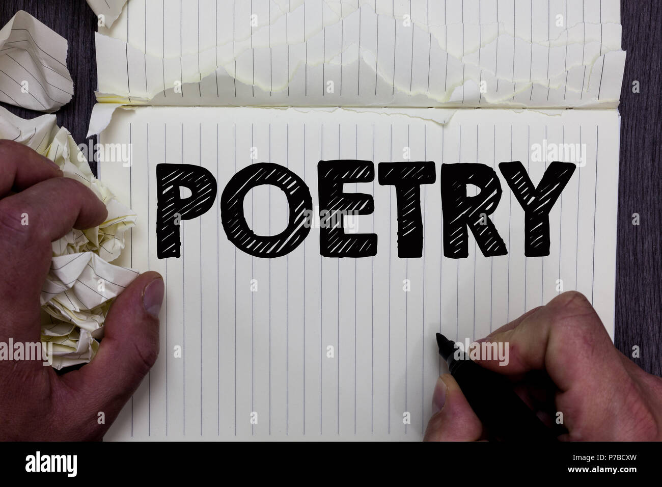 Handwriting text writing Poetry. Concept meaning Literary work ...