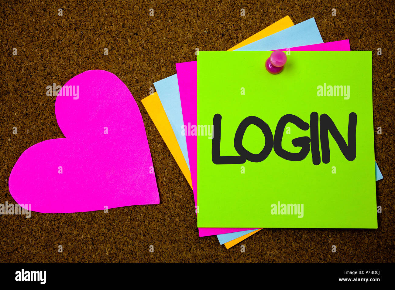 Handwriting text writing Login. Concept meaning Act of entering into a ...