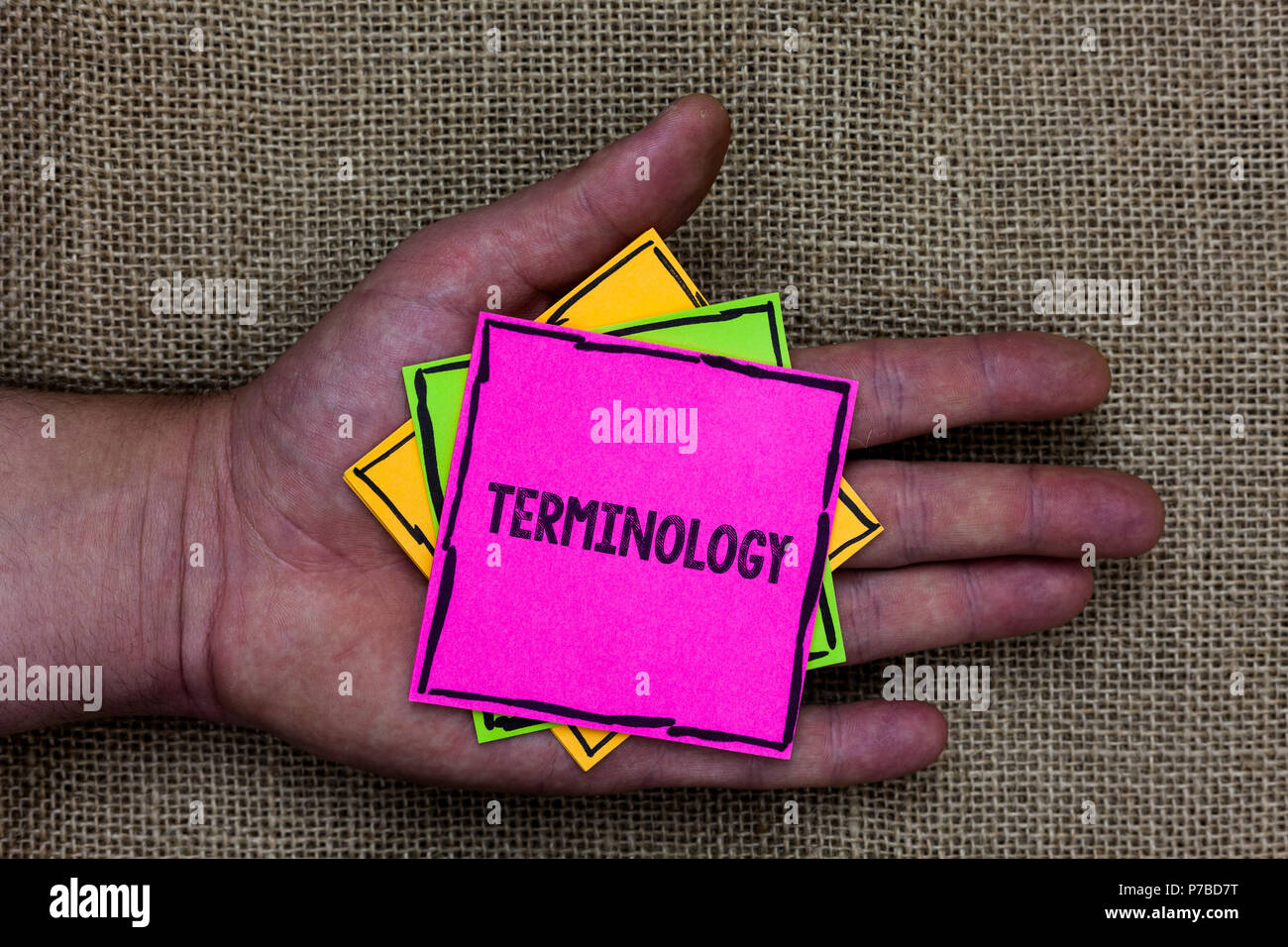 Text sign showing Terminology. Conceptual photo Collection of terms ...