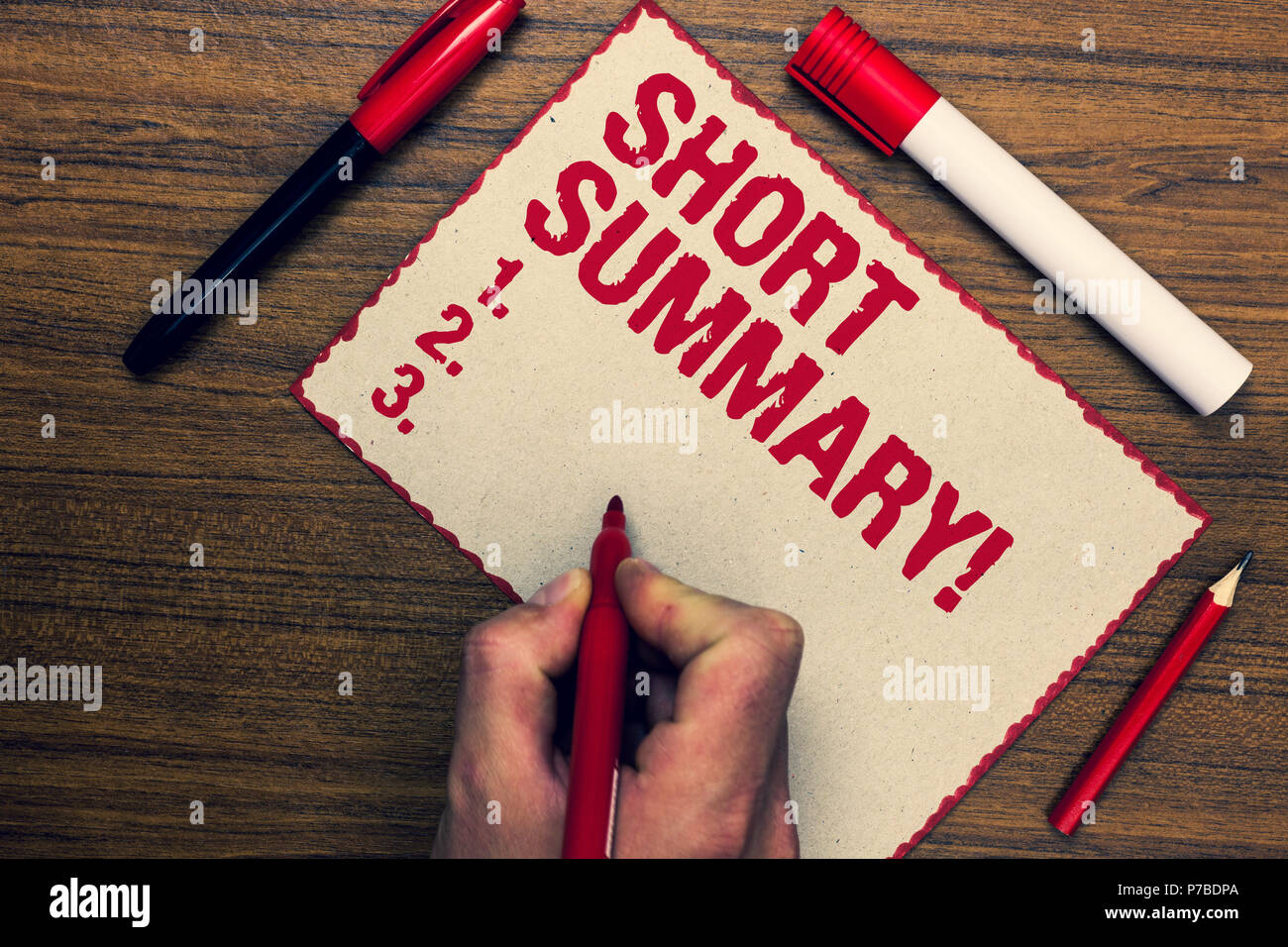 Handwriting text Short Summary Motivational Call. Concept meaning Brief ...