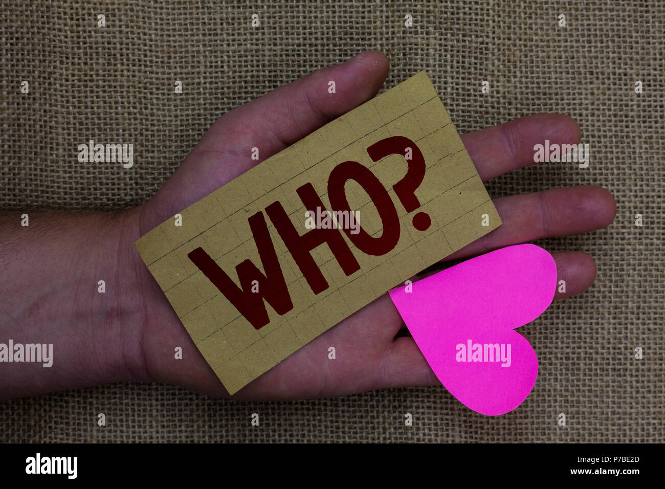 Writing note showing Who Question. Business photo showcasing Asking for ...