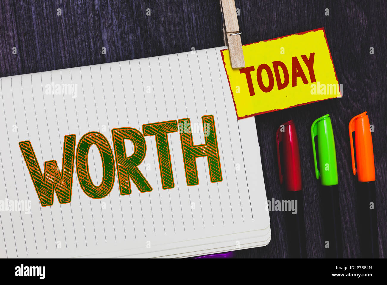 Handwriting text writing Worth. Concept meaning Measurement of personal ...