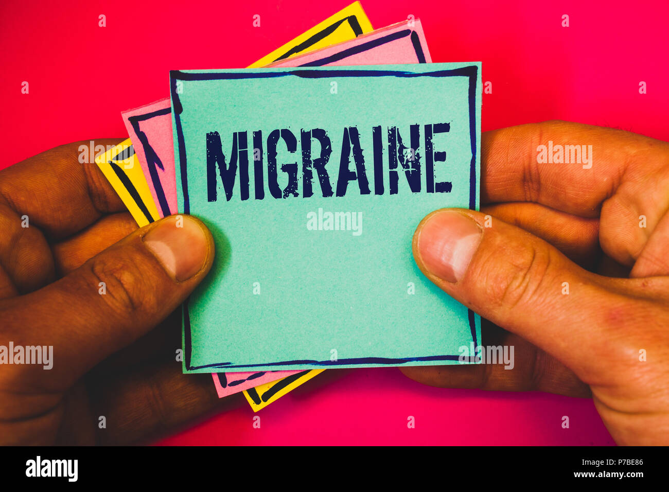 Writing note showing Migraine. Business photo showcasing Recurrent ...