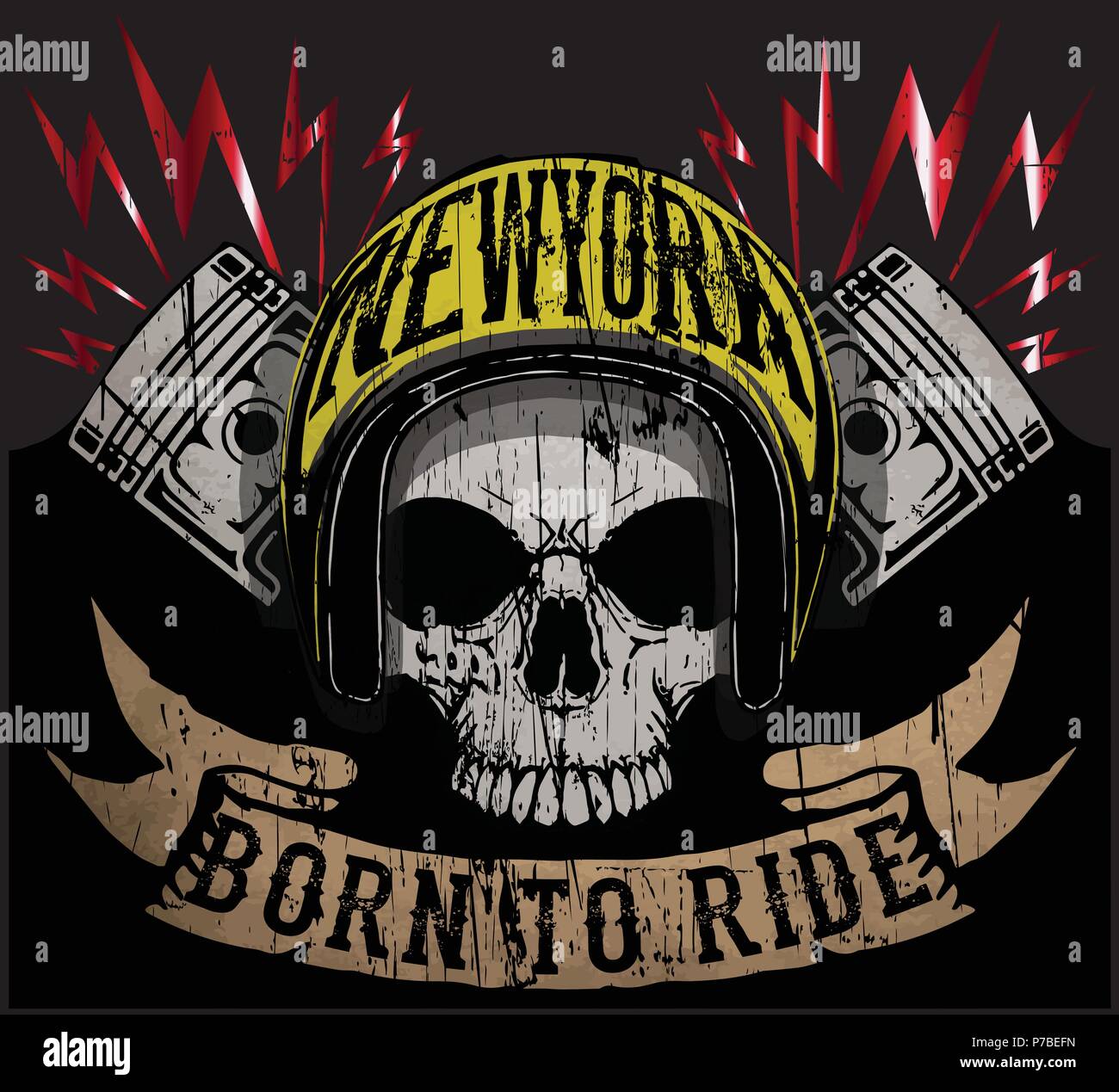 Tee skull motorcycle graphic design Stock Vector Image & Art - Alamy