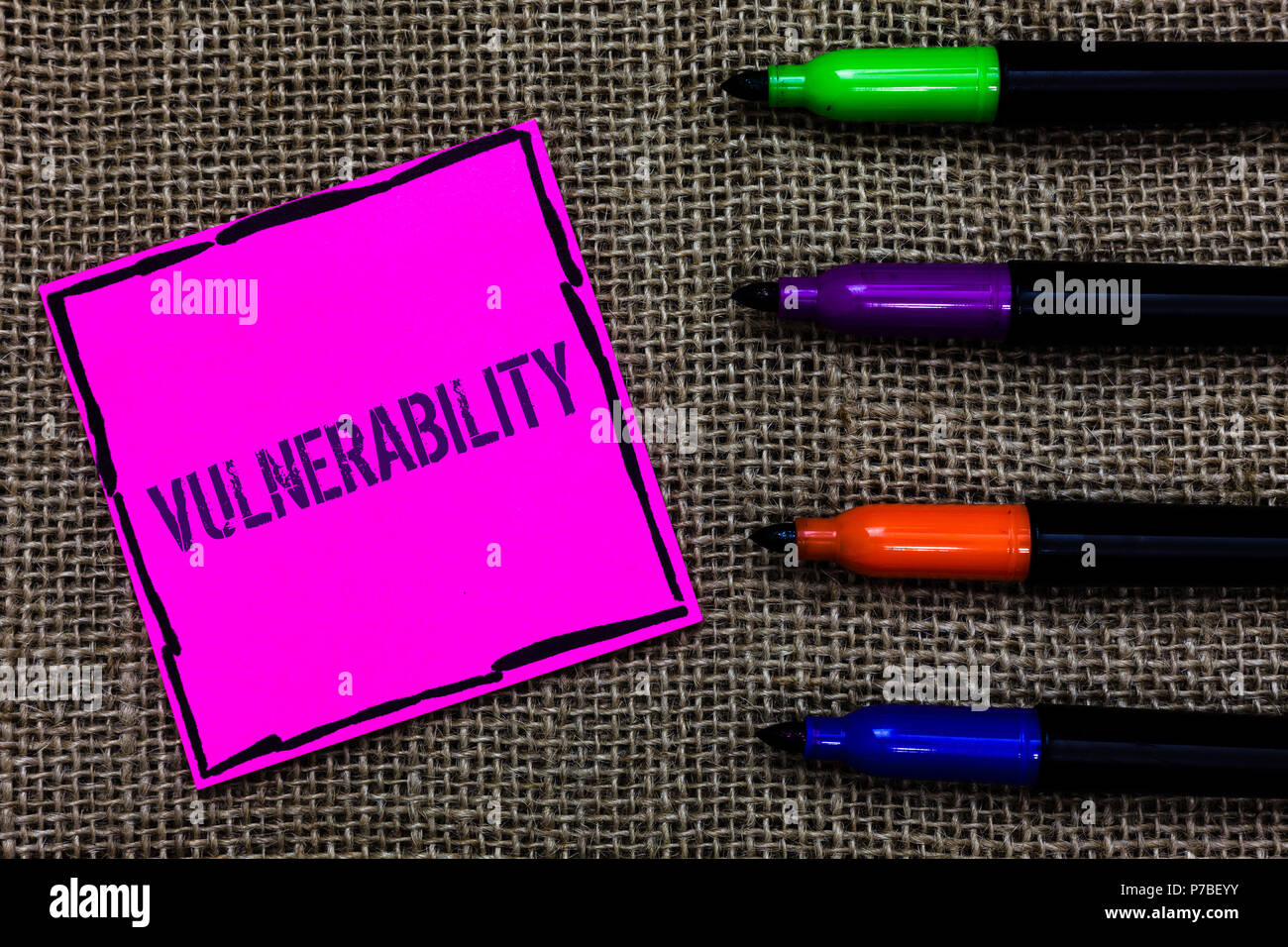 Writing Note Showing Vulnerability Business Photo Showcasing Information Susceptibility Systems
