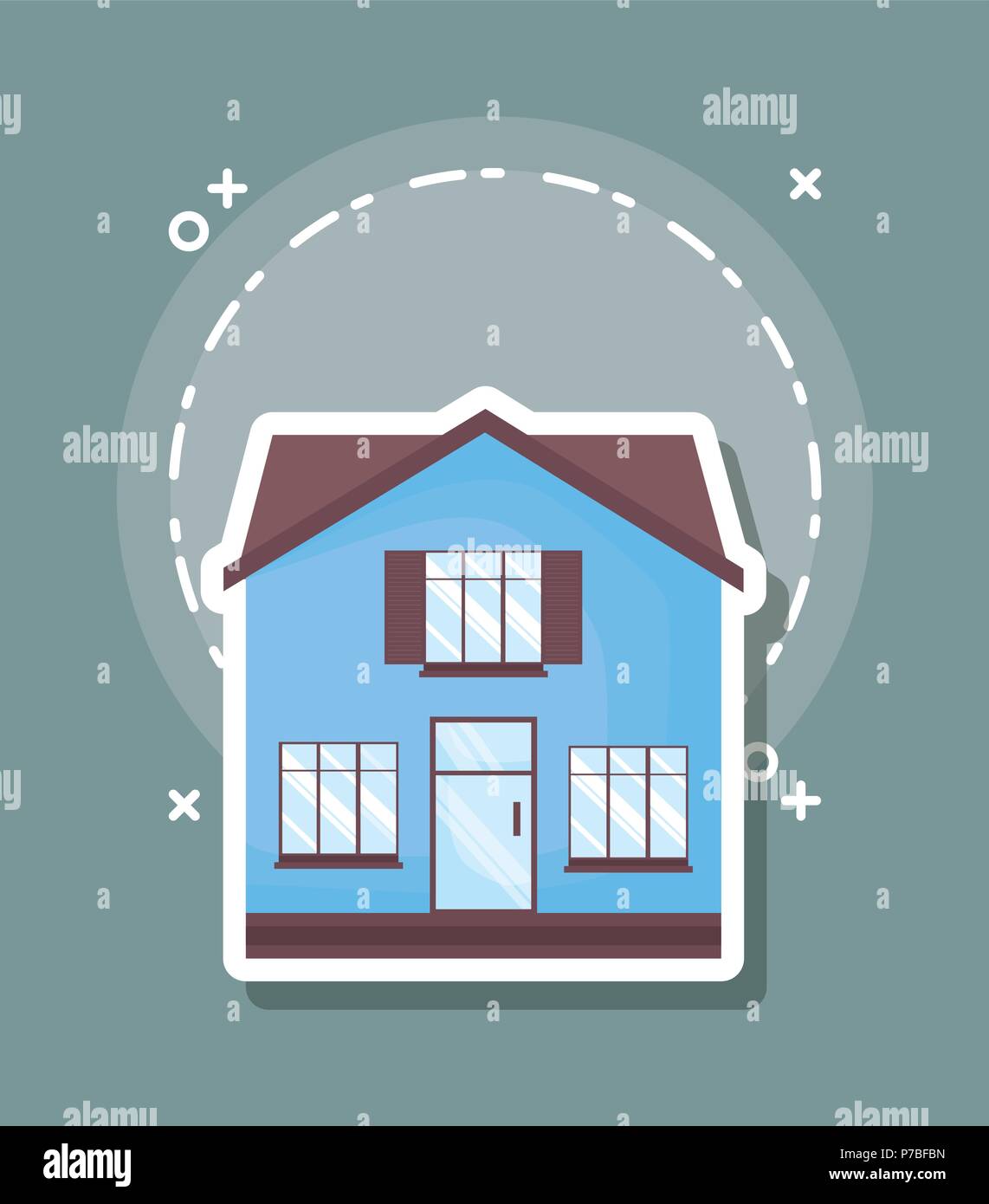 traditional house icon over gray background, colorful design. vector ...