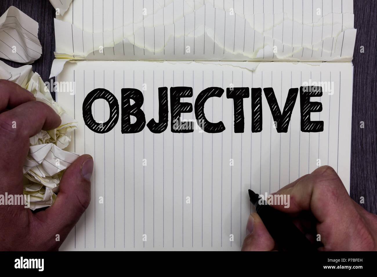 Handwriting text writing Objective. Concept meaning Goal planned to be ...