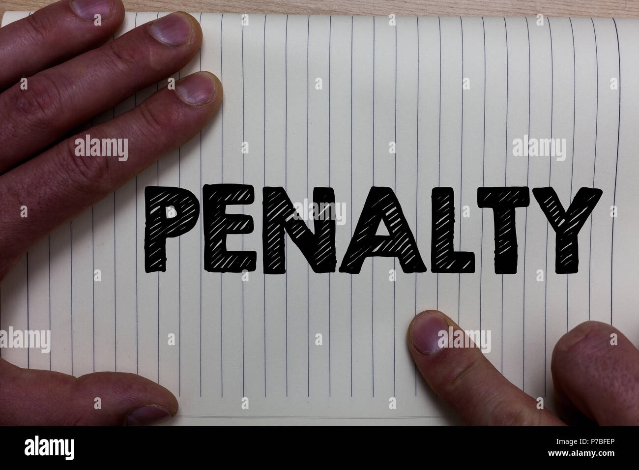 Writing note showing Penalty. Business photo showcasing Punishment ...