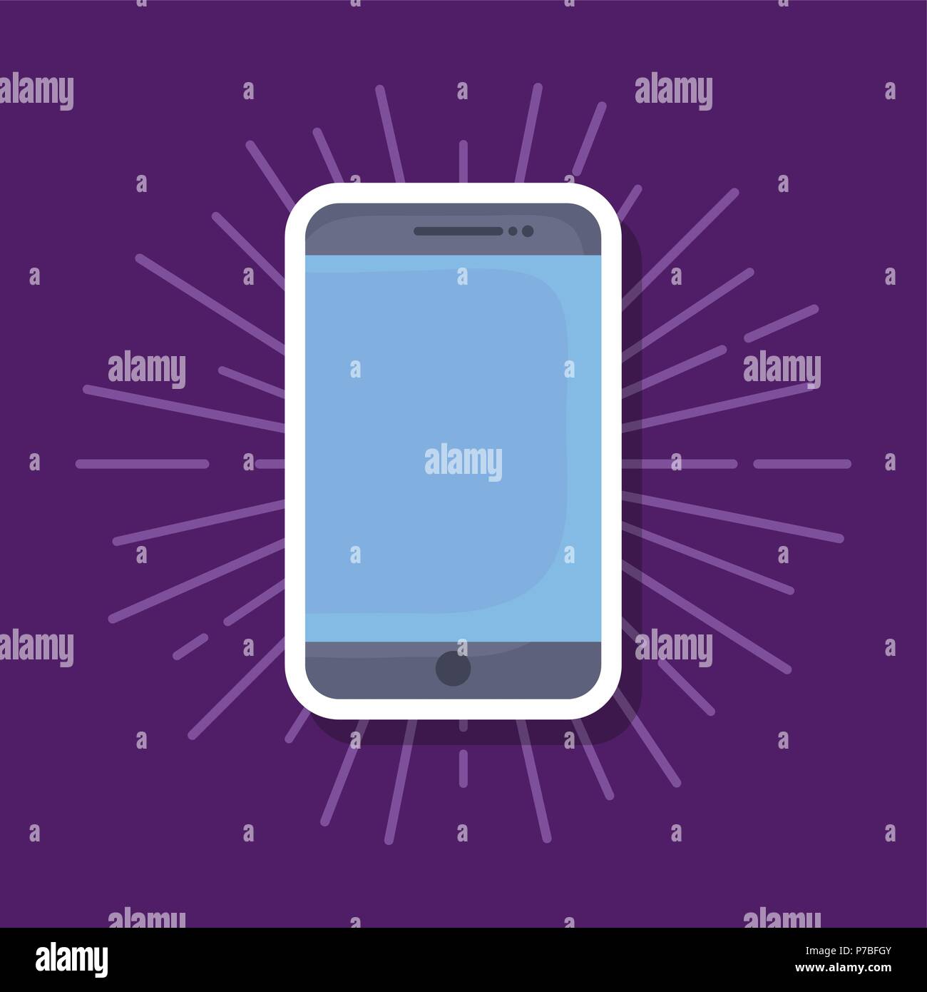 cellphone icon over purple background, colorful design. vector ...