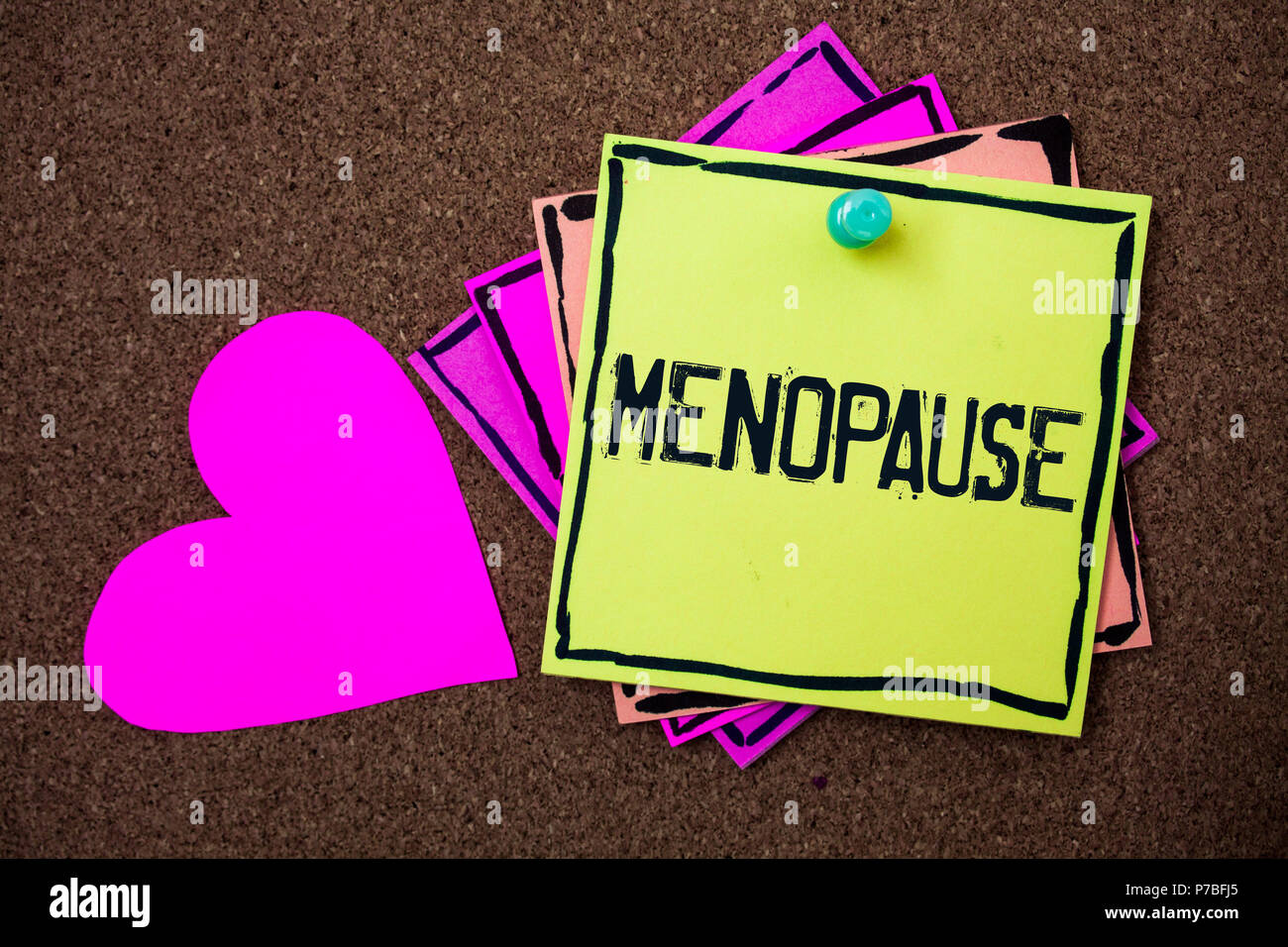Text sign showing Menopause. Conceptual photo Cessation of menstruation ...