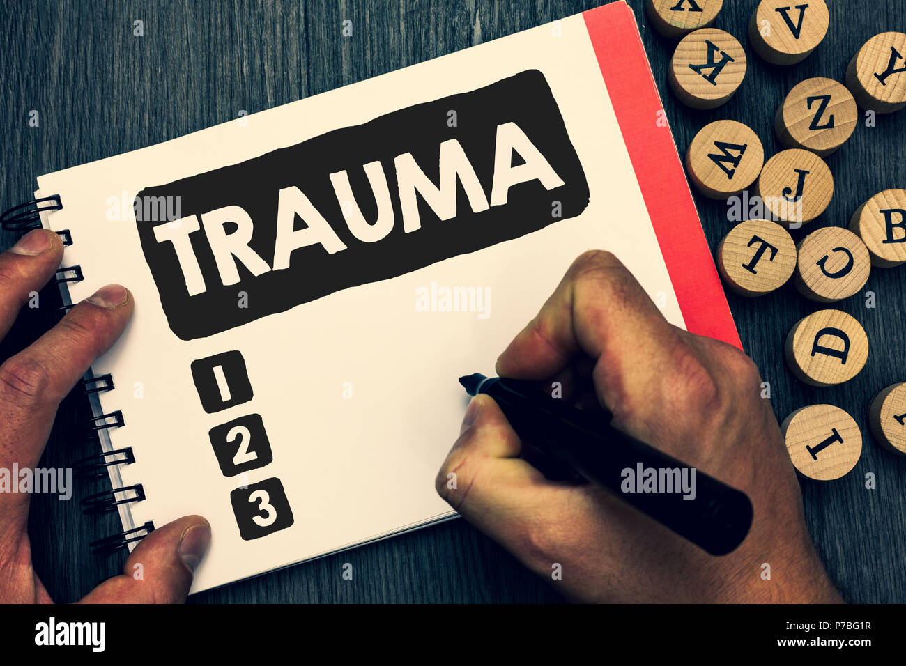 Writing note showing Trauma. Business photo showcasing Disturbing ...