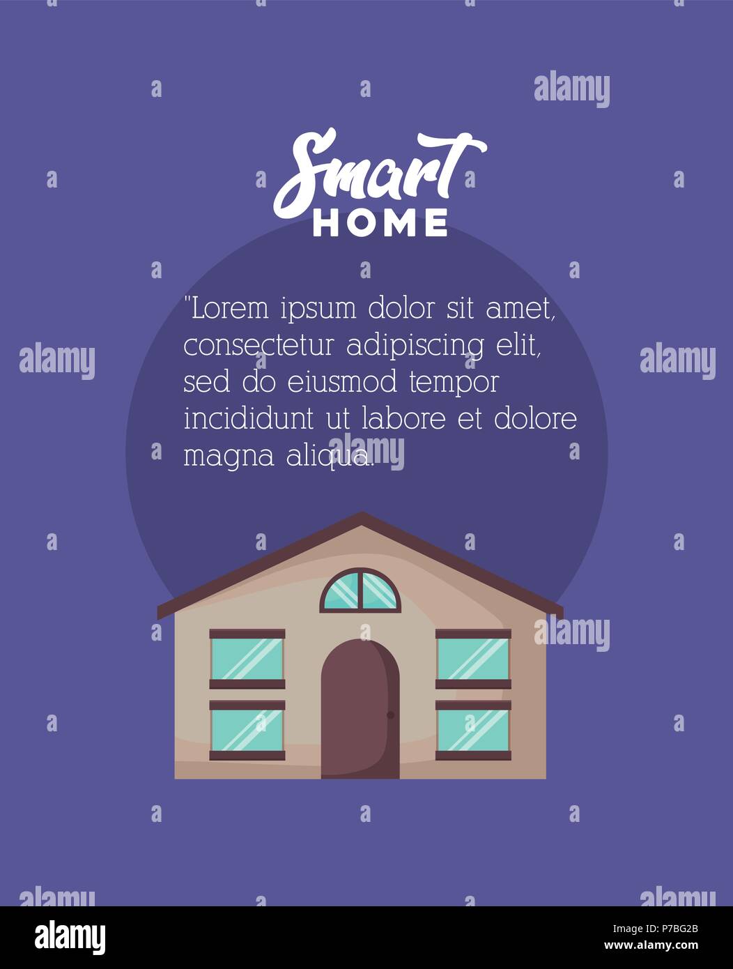 Infographic presentation of smart home design with modern house icon ...