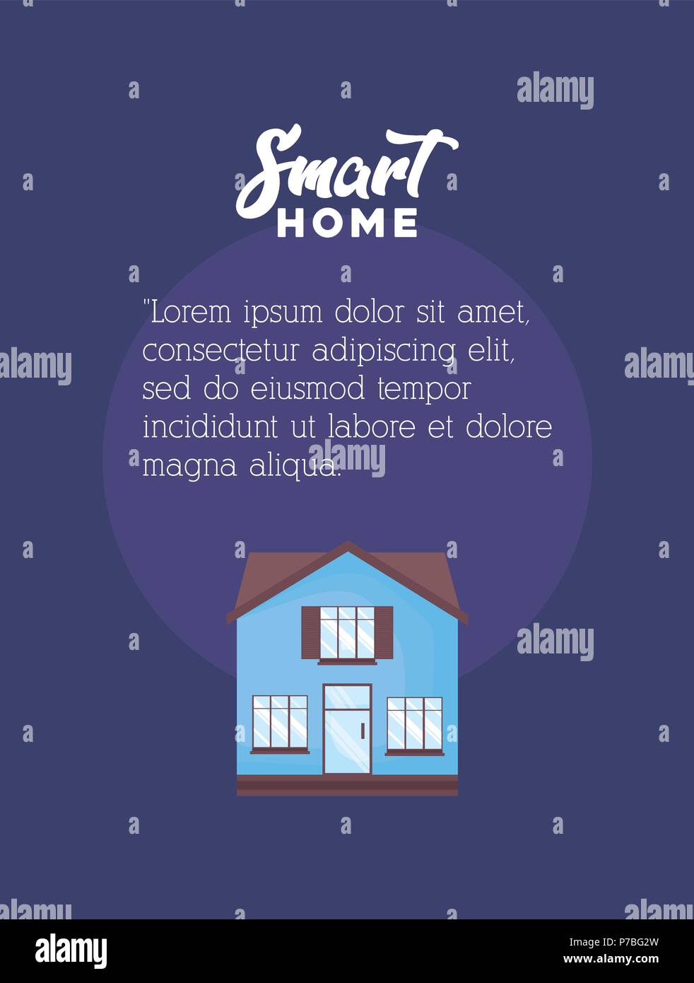 Infographic presentation of smart home design with modern house icon ...
