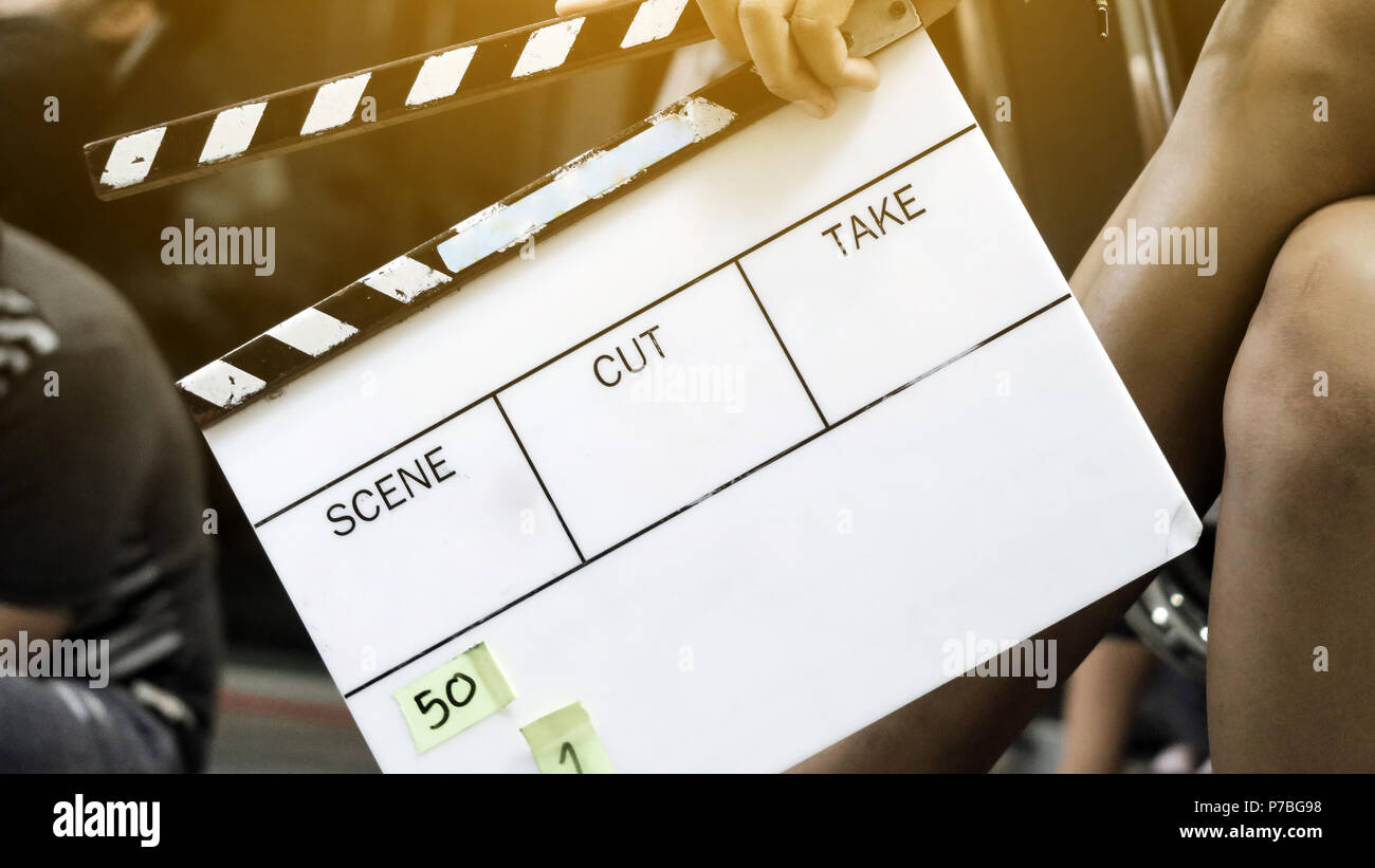 Film Slate, Behind the scene background Stock Photo - Alamy