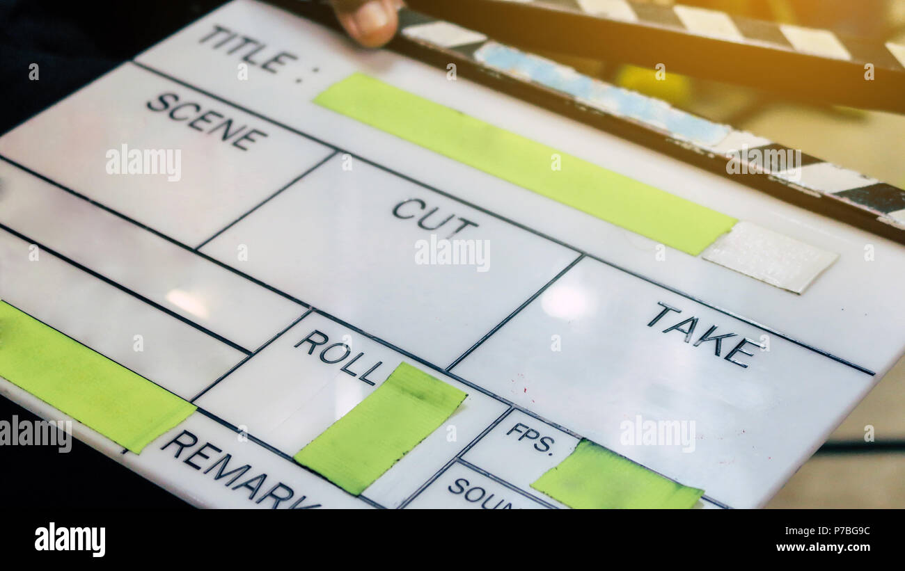 Film Slate, Behind the scene background Stock Photo - Alamy