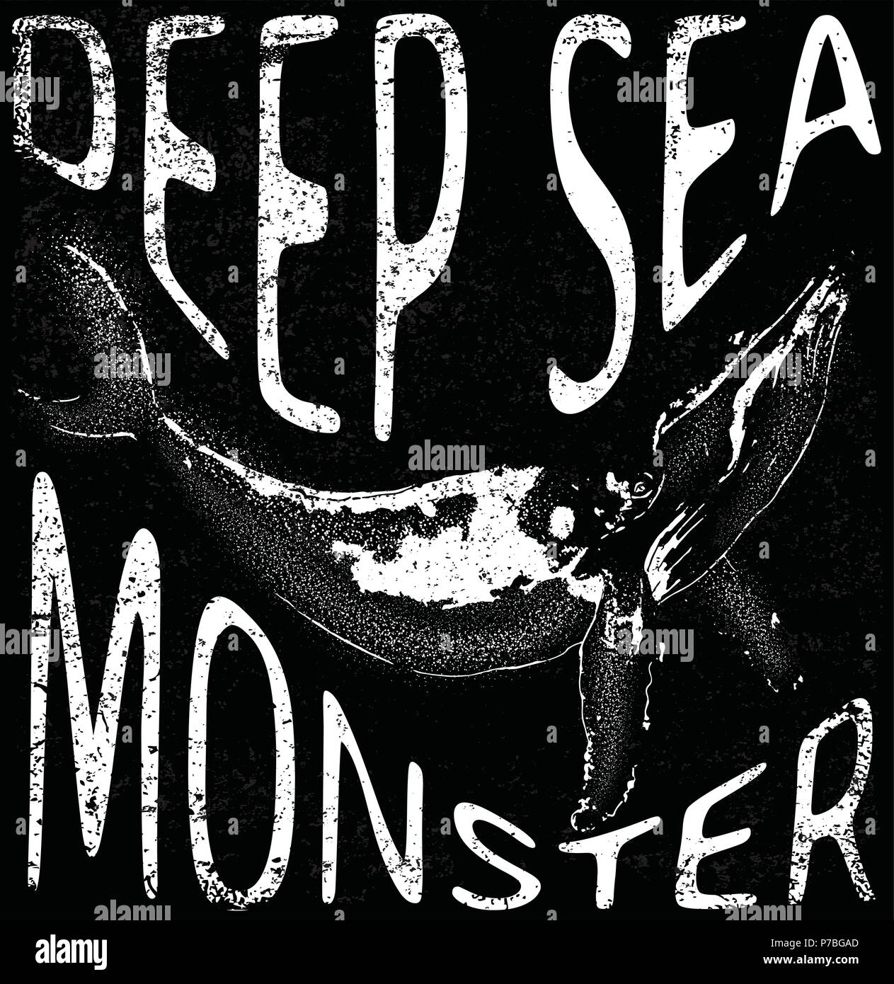 Sea monster tee graphic design Stock Vector Image & Art - Alamy