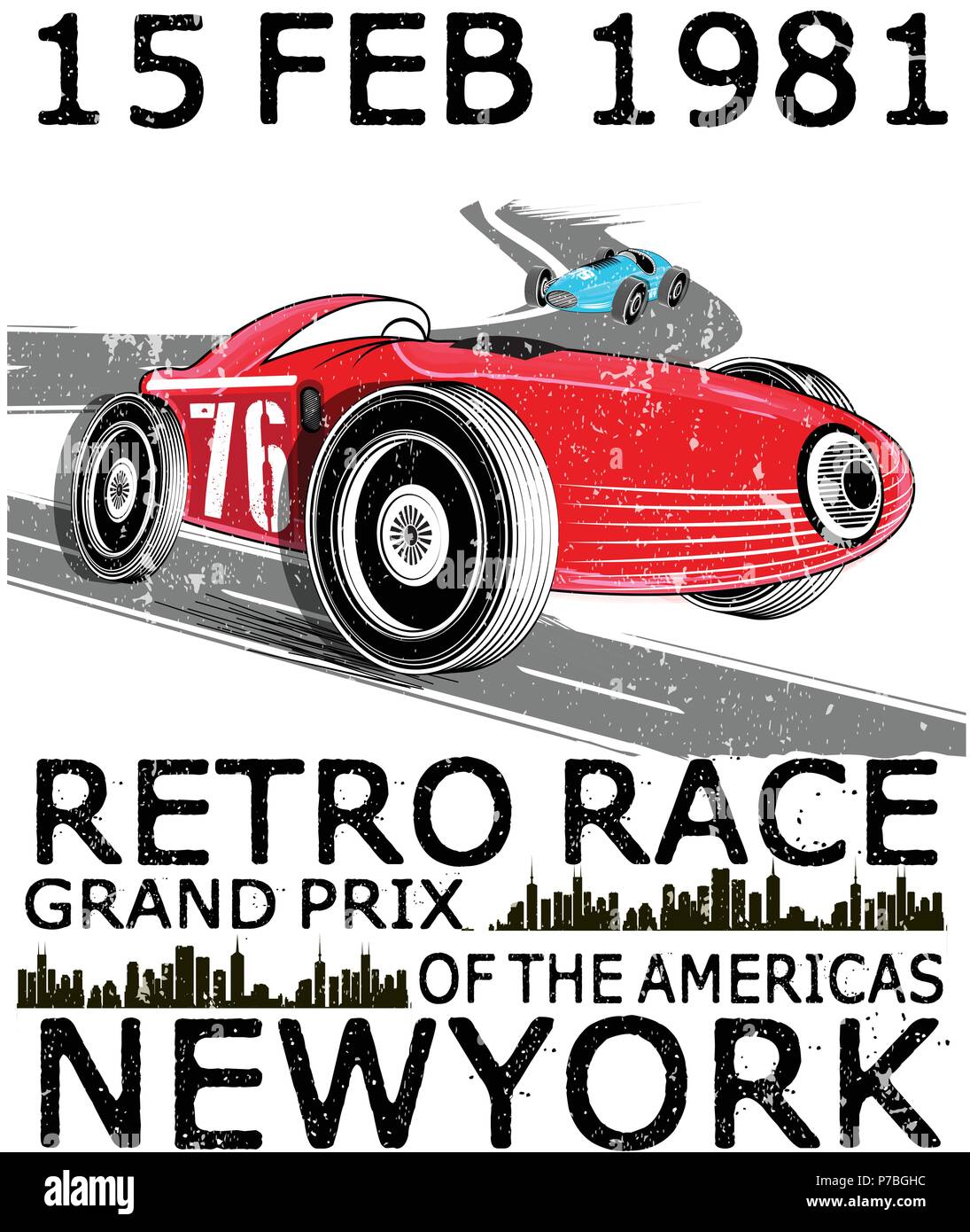 vintage race car for printing.vector old school race poster.retro race ...
