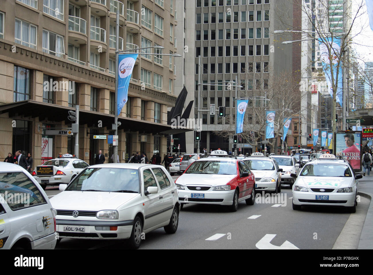 Traffic congestion on George Street in the city of Sydney, New South ...