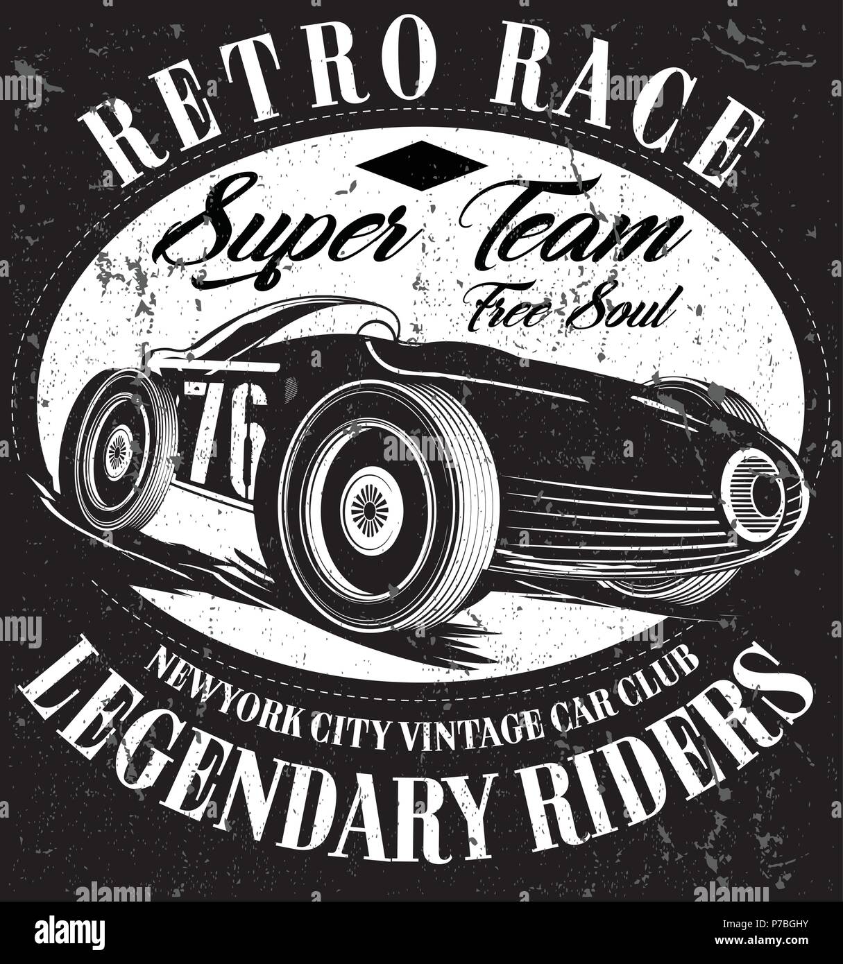 vintage race car for printing.vector old school race poster.retro race ...