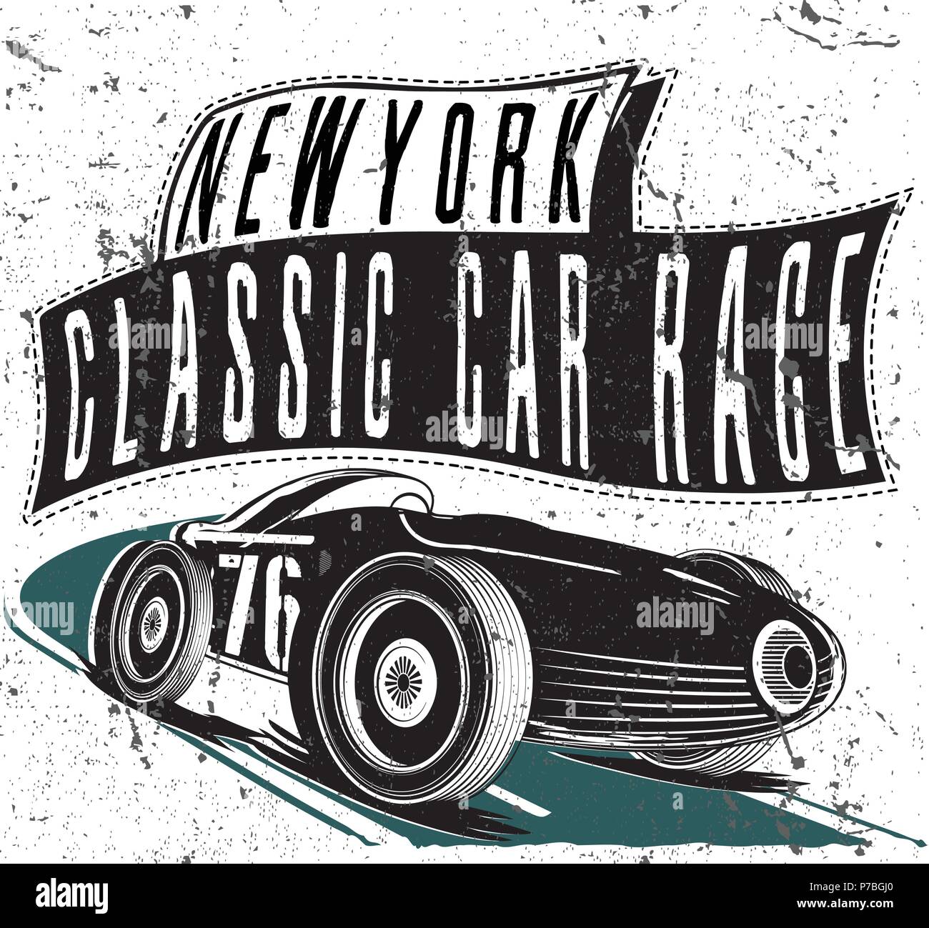 vintage race car for printing.vector old school race poster.retro race ...