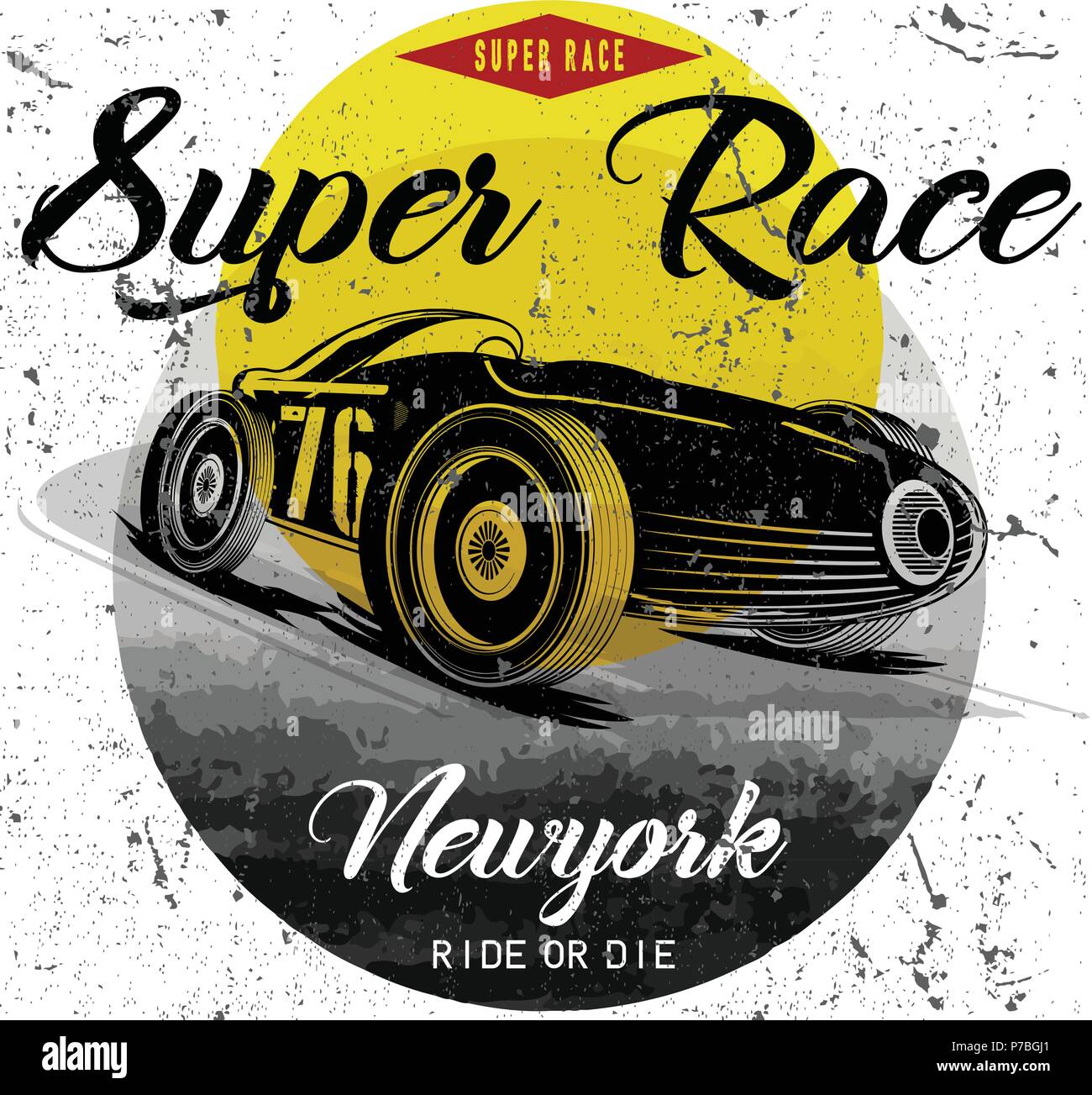 vintage race car for printing.vector old school race poster.retro race ...