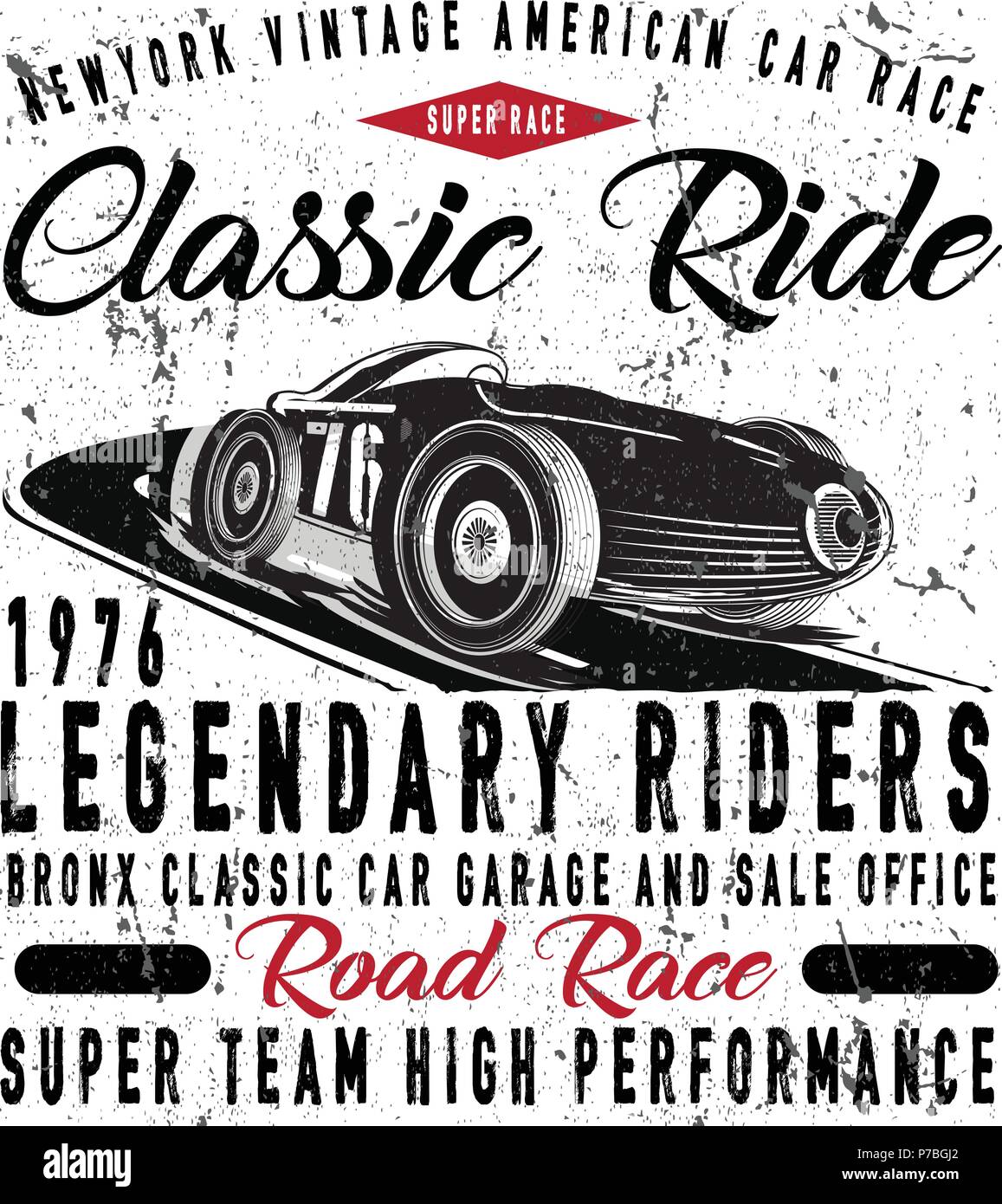 vintage race car for printing.vector old school race poster.retro race ...