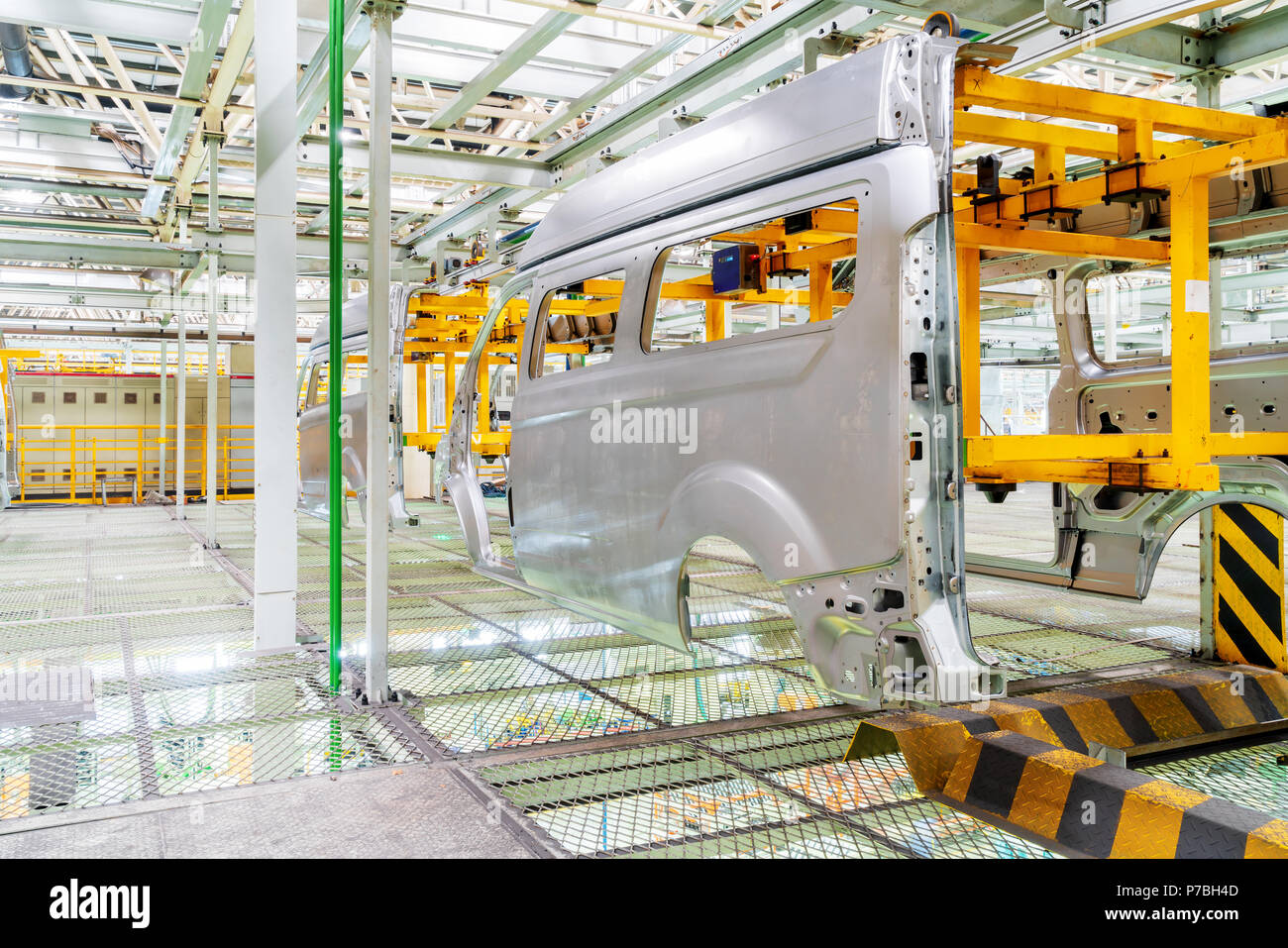 Modern automobile production line, automated production equipment Stock ...