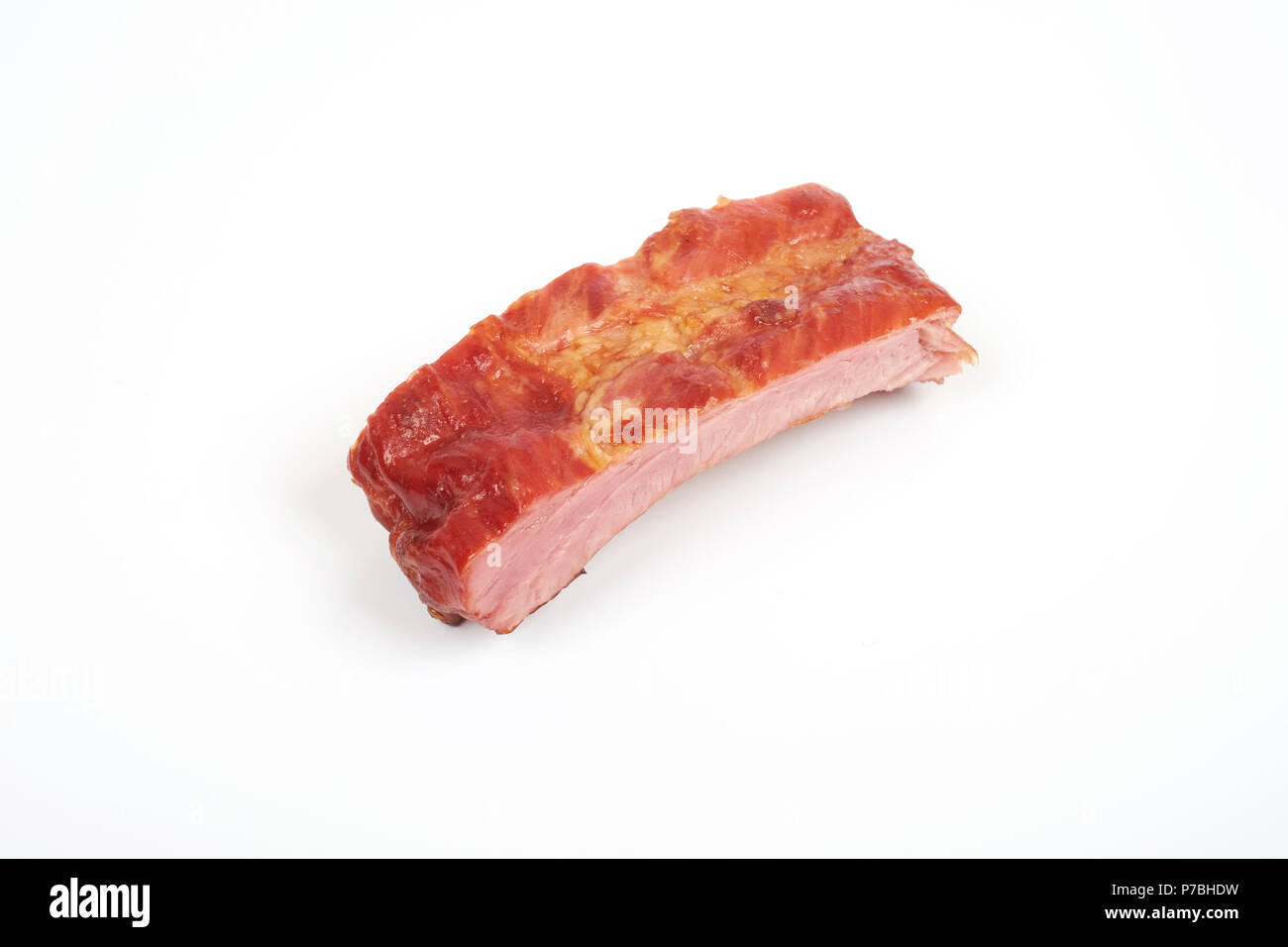 Grilled pork ribs isolated on white background Stock Photo - Alamy