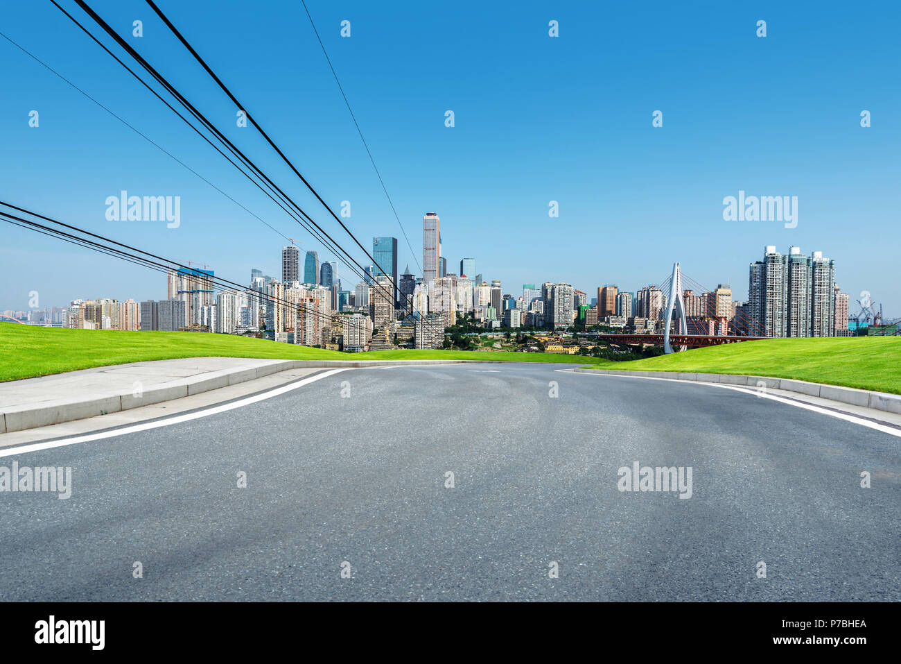 A clean highway leads to the city’s financial district Stock Photo - Alamy