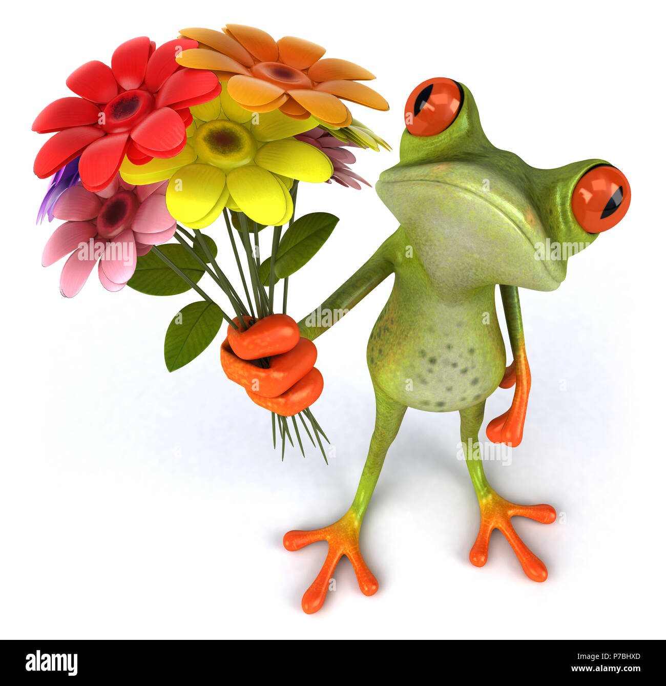 Fun frog - 3D Illustration Stock Photo - Alamy