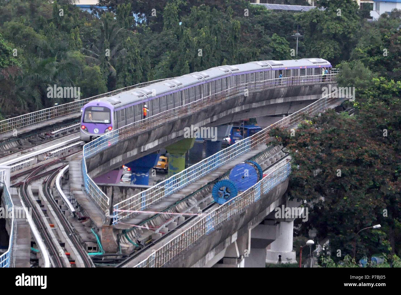 Kolkata, India. 04th July, 2018. Kolkata Metro train rake run for the ...